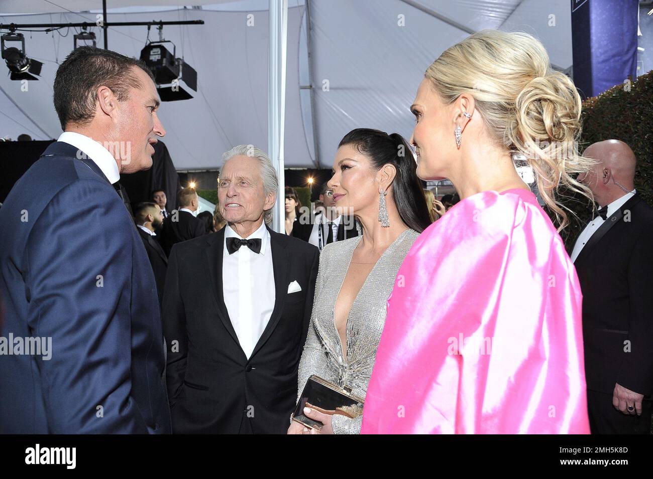 Scott Stuber, from left, Michael Douglas, Catherine Zeta-Jones, left ...