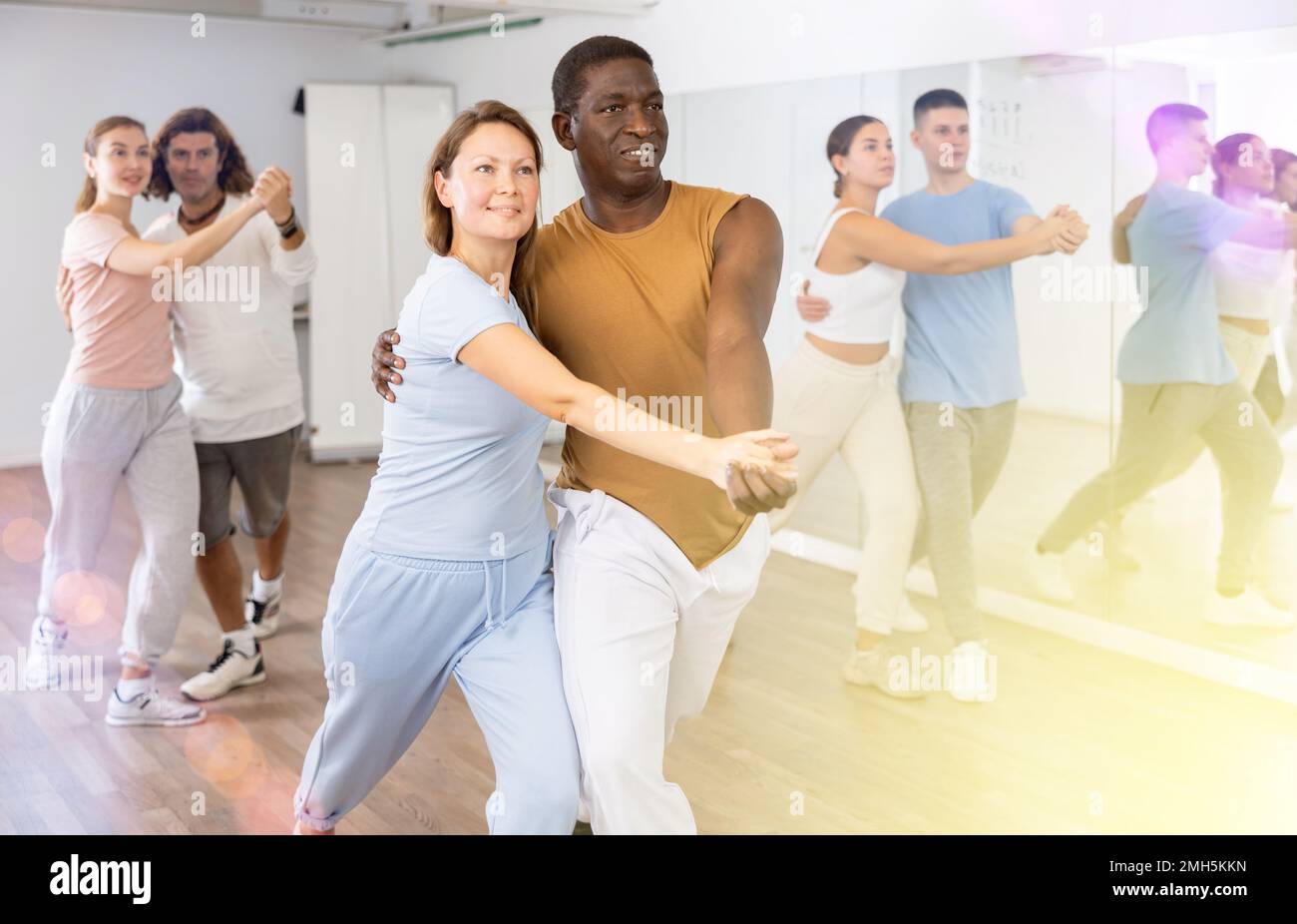Adult female and adult male dancing pair dance Stock Photo - Alamy