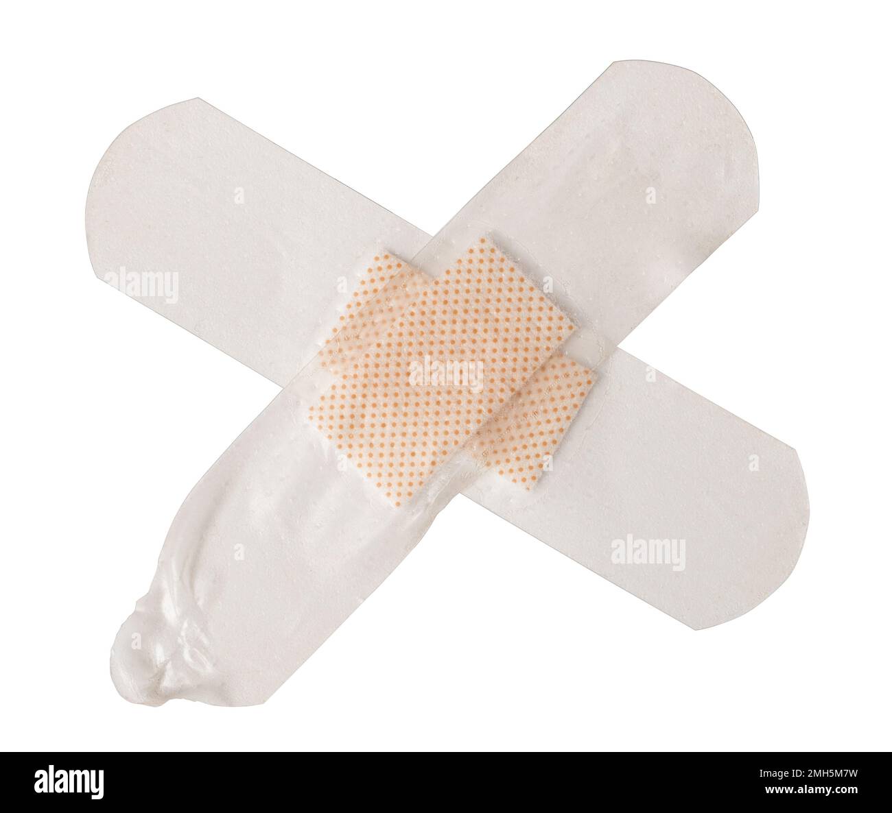 Crossed medical bandage isolated on white studio background Stock Photo ...