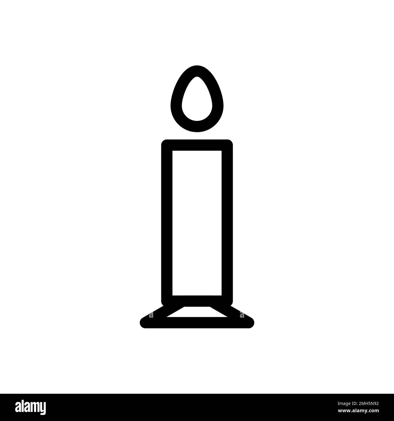 Candle icon line isolated on white background. Black flat thin icon on modern outline style ...