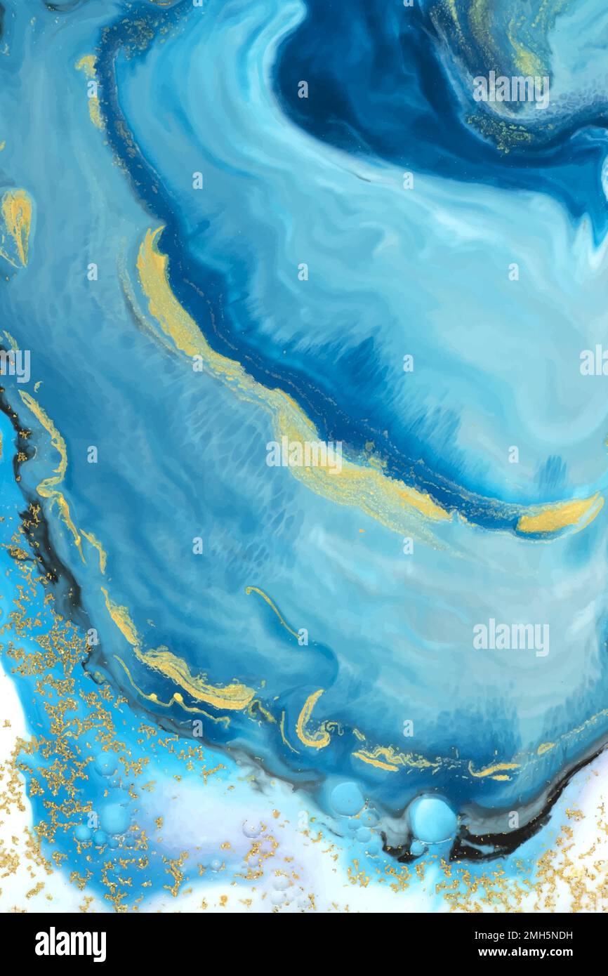 Abstract blue watercolor with gold glitter background vector Stock ...