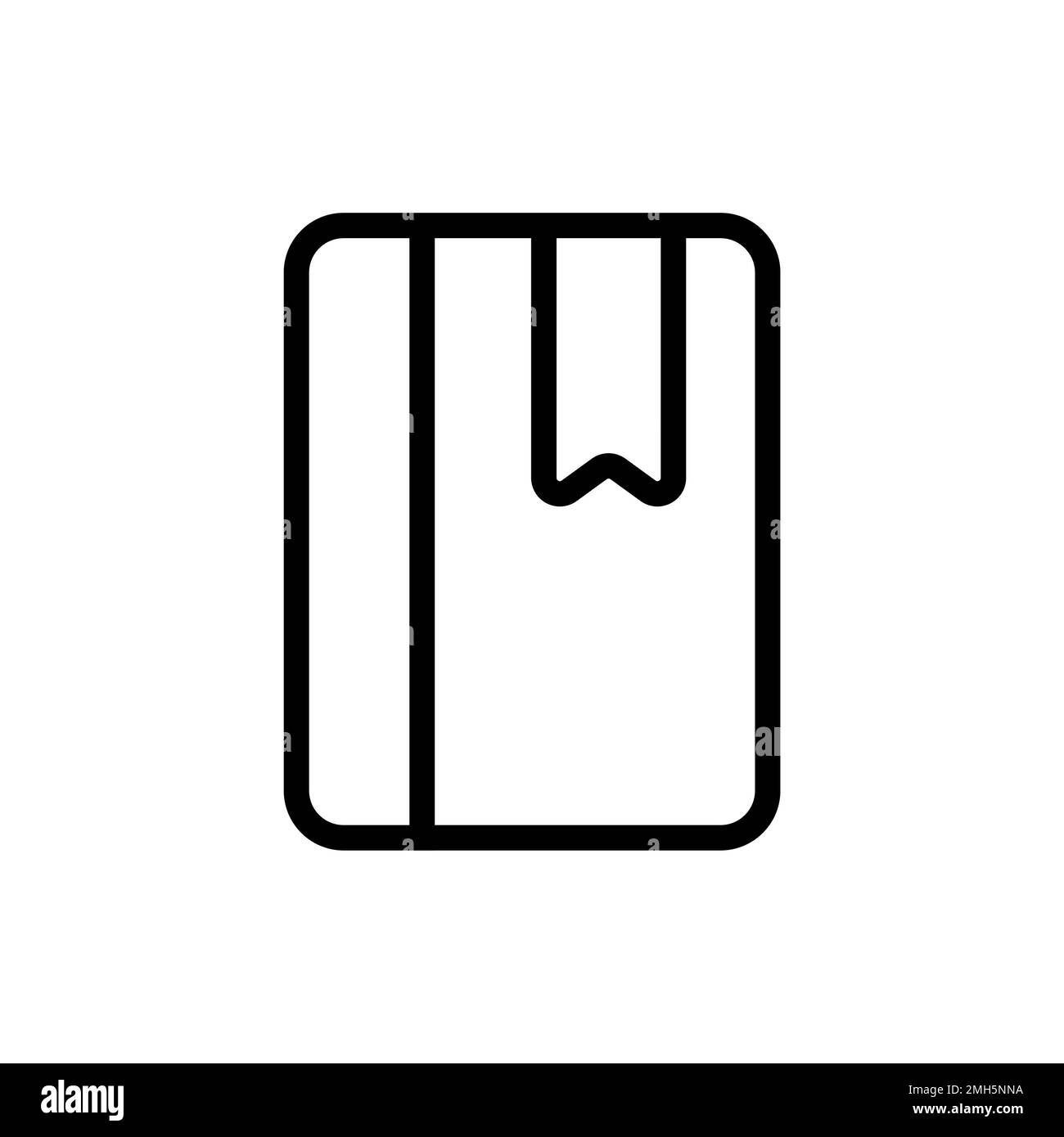 Diary icon line isolated on white background. Black flat thin icon on ...