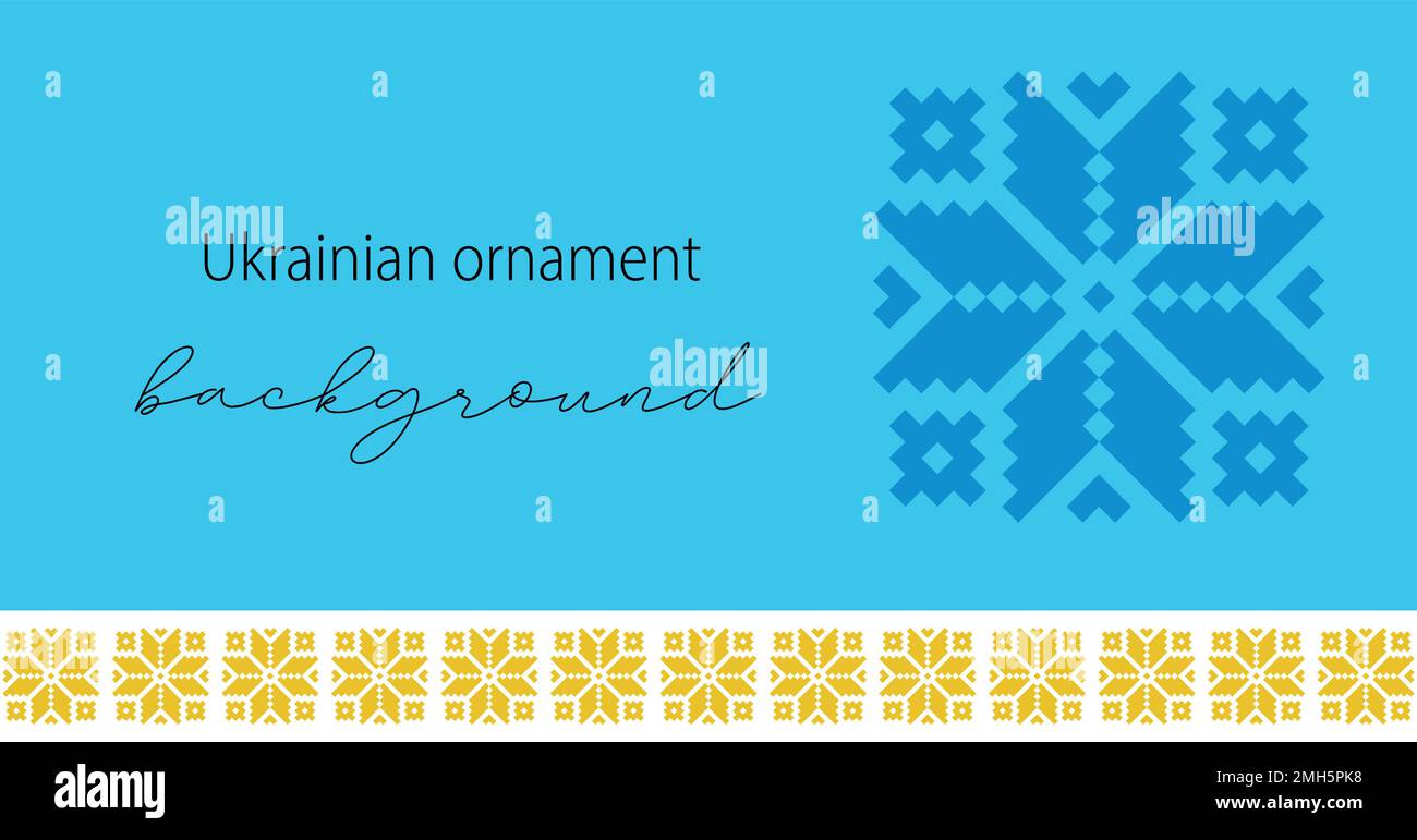 Ukrainian vector ornament, background, banner, poster in blue and ...