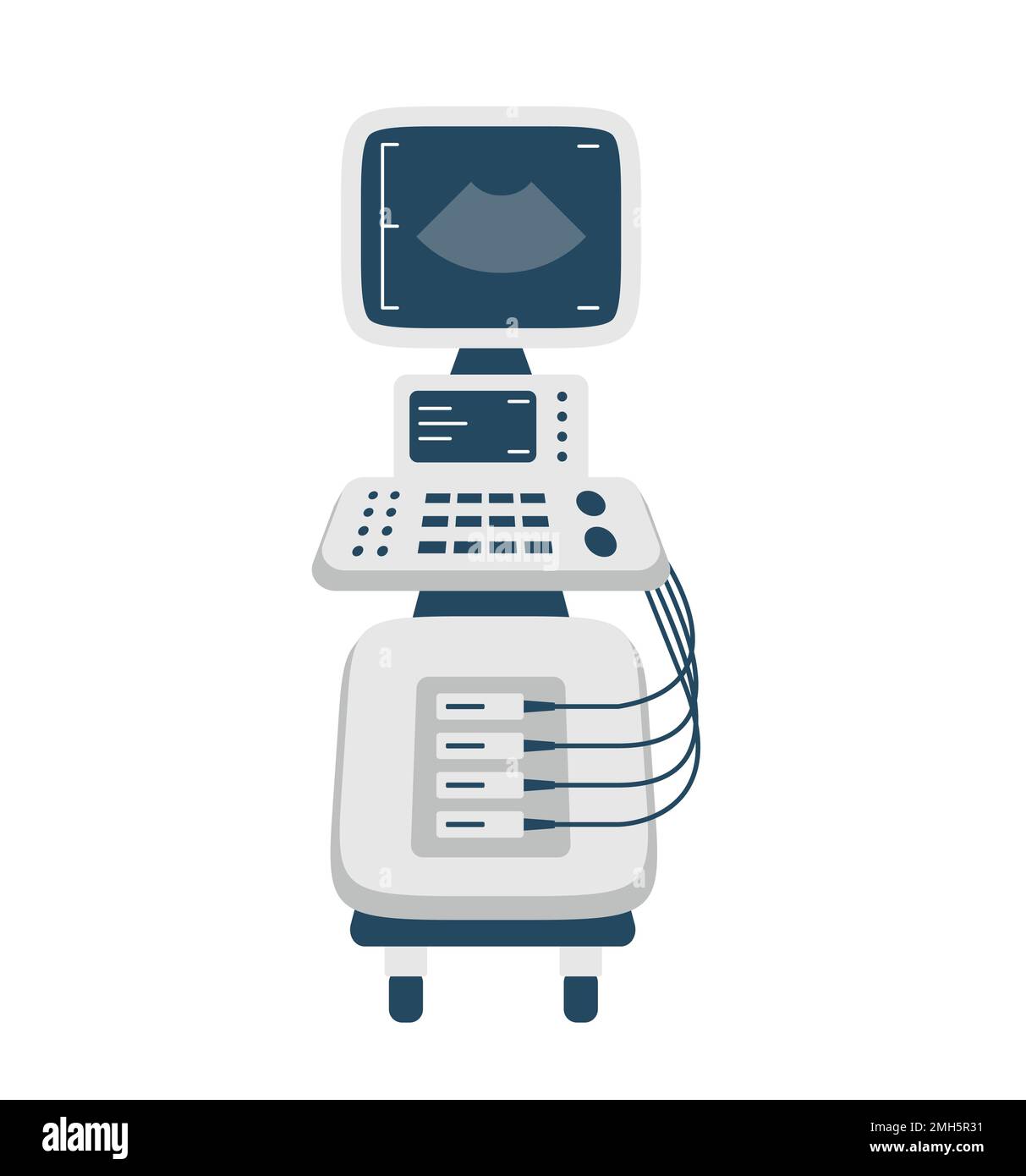 Ultrasound scan machine. Hospital examination room equipment isolated ...
