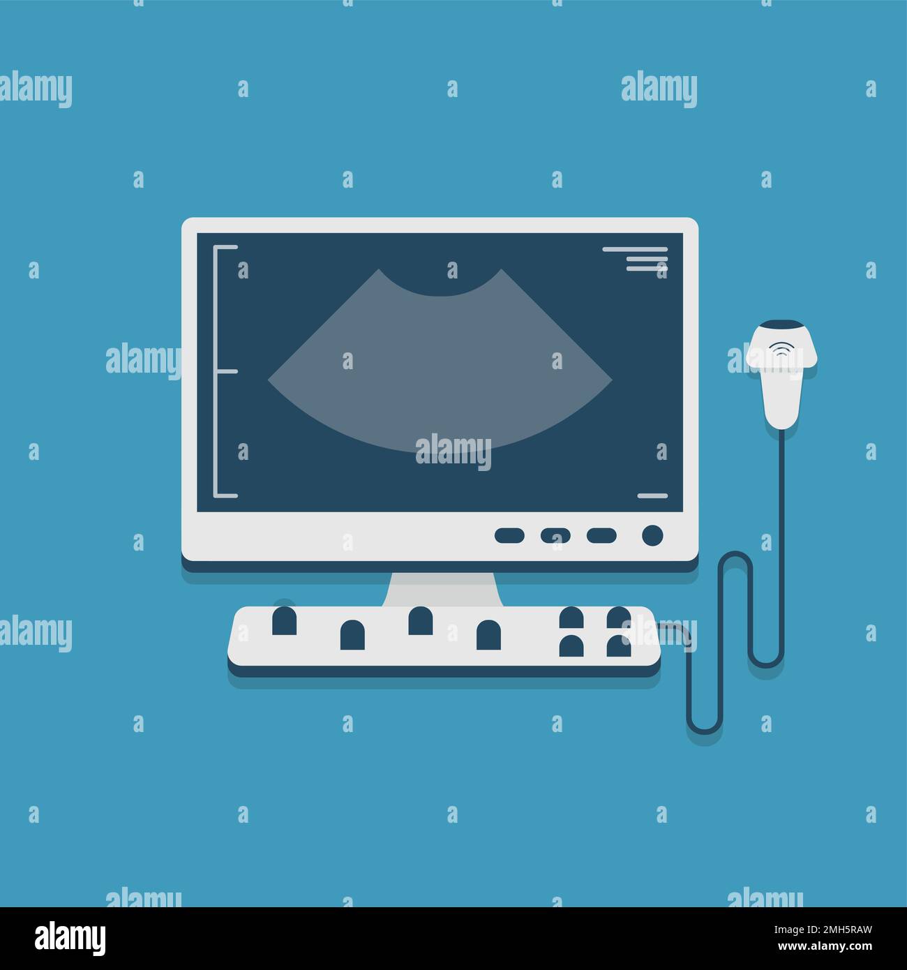 Ultrasound scan machine. Hospital examination room equipment isolated ...