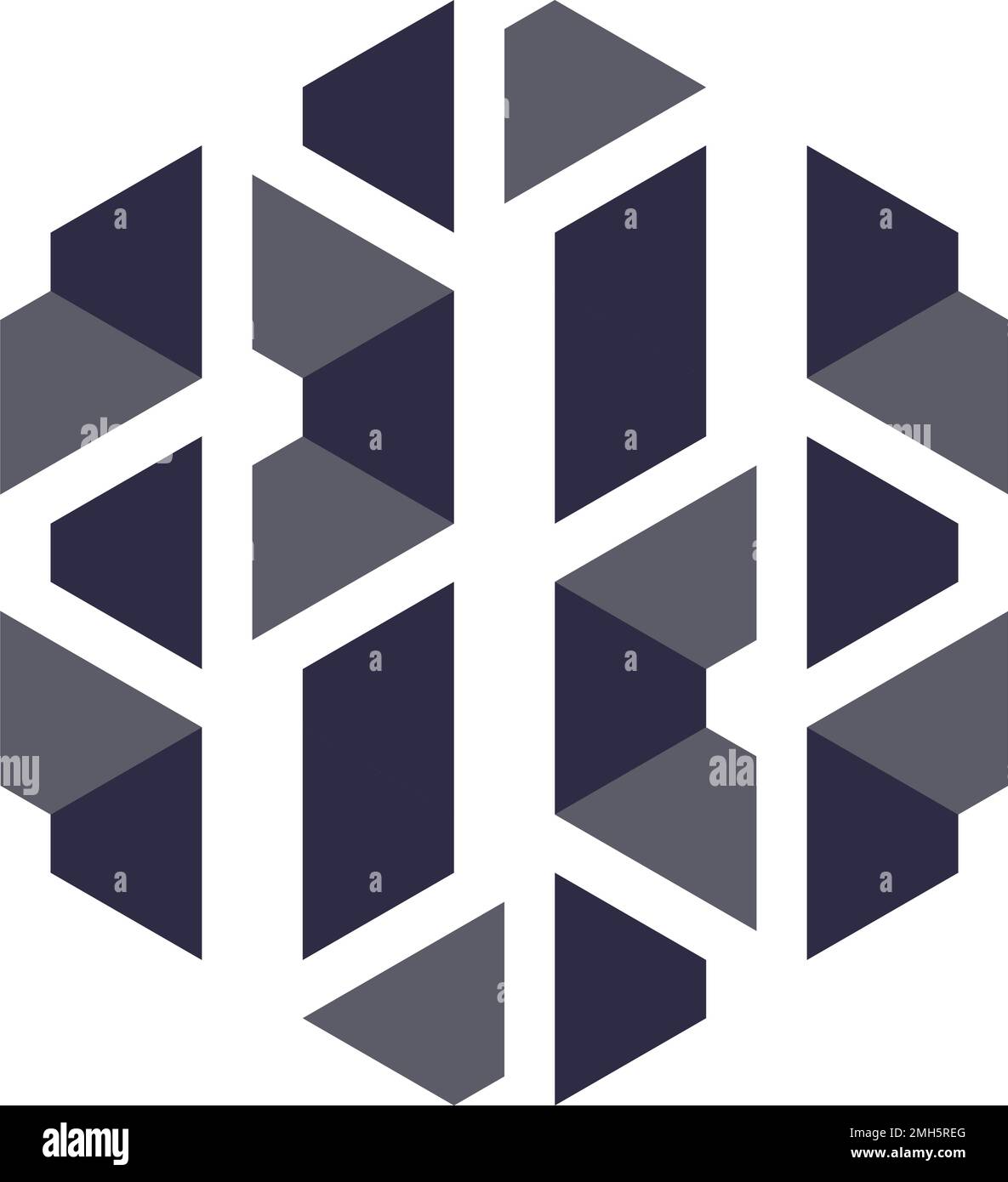 Hexagonal Triangles Logo illusion generative pattern illustration Stock ...