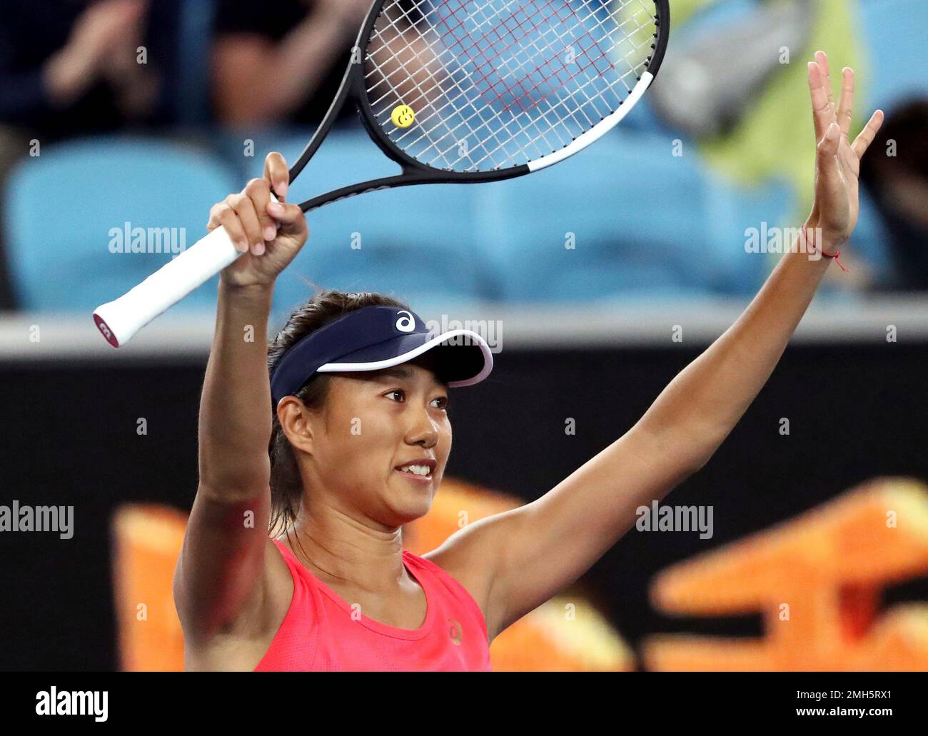 China's Zhang Shuai celebrates after defeating United States' Sloane ...