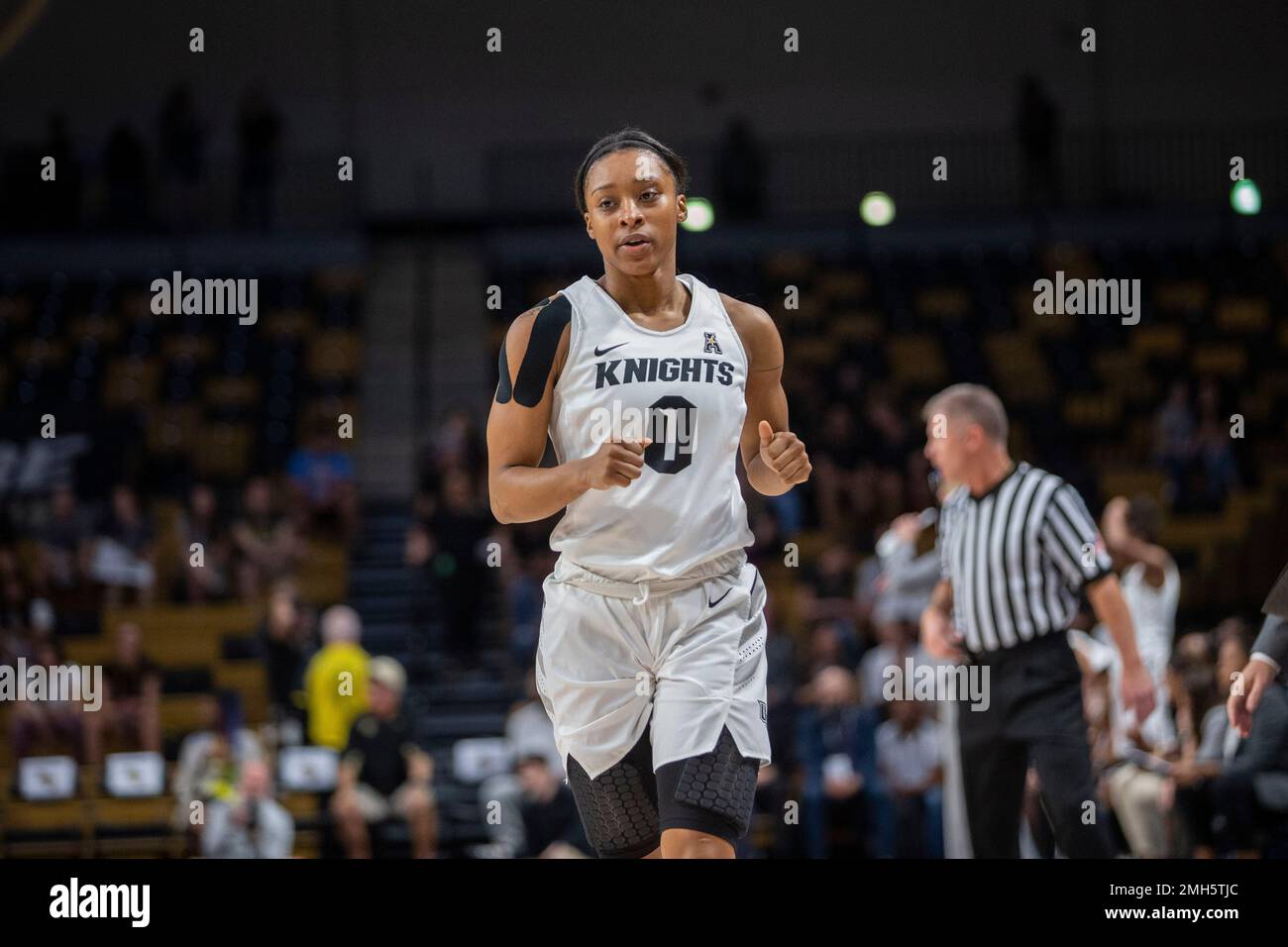 Central Florida guard Sianni Martin (0) runs on the court during the ...