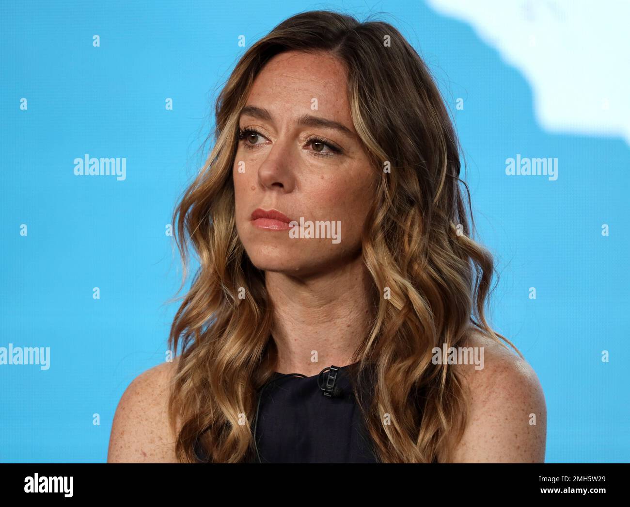 Sian Heder speaks at the "Little America" panel during the Apple+ TCA ...