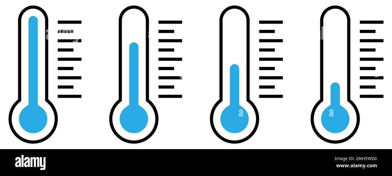 Cold weather thermometer icon set. Vector illustration Stock Vector ...