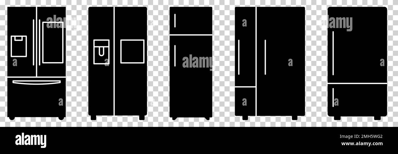 Fridge icon set. Vector illustration isolated on transparent background ...