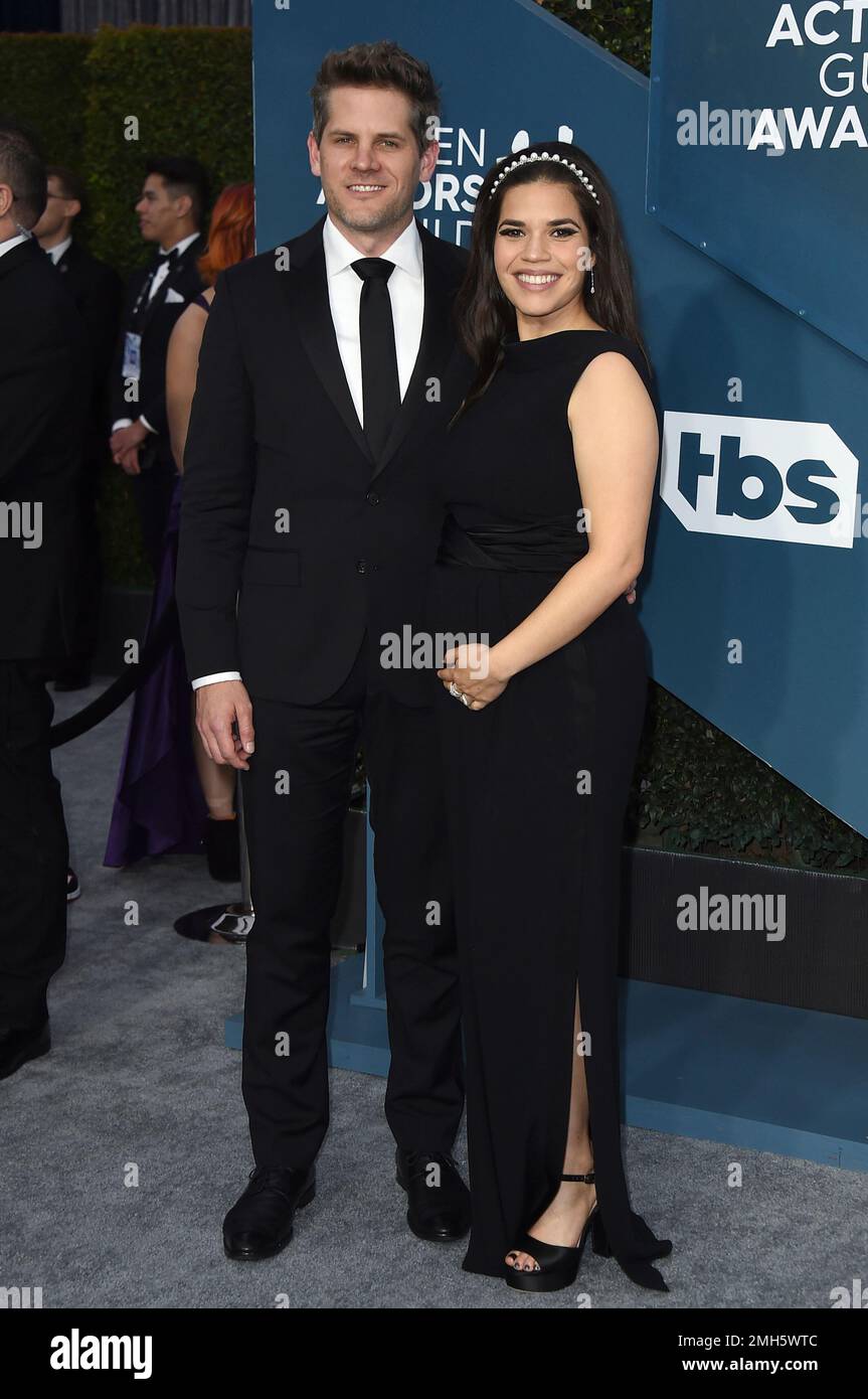 Ryan Piers Williams, left, and America Ferrera arrives at the 26th ...