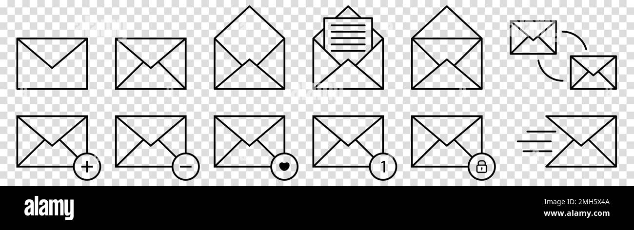 Mail icons set. Email envelope collections. Vector illustration ...