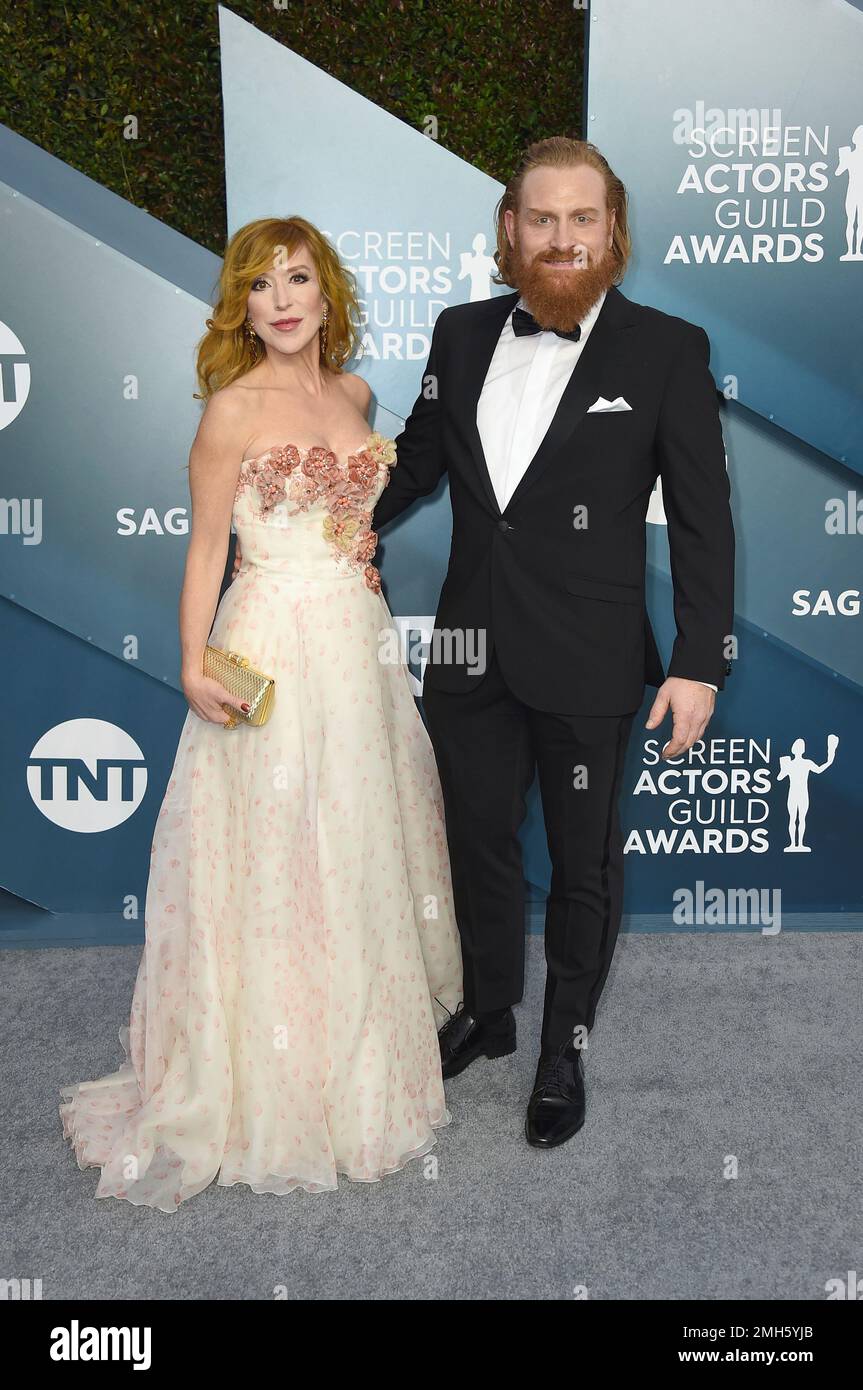 Gry Molvær Hivju, left, and Kristofer Hivju arrive at the 26th annual ...
