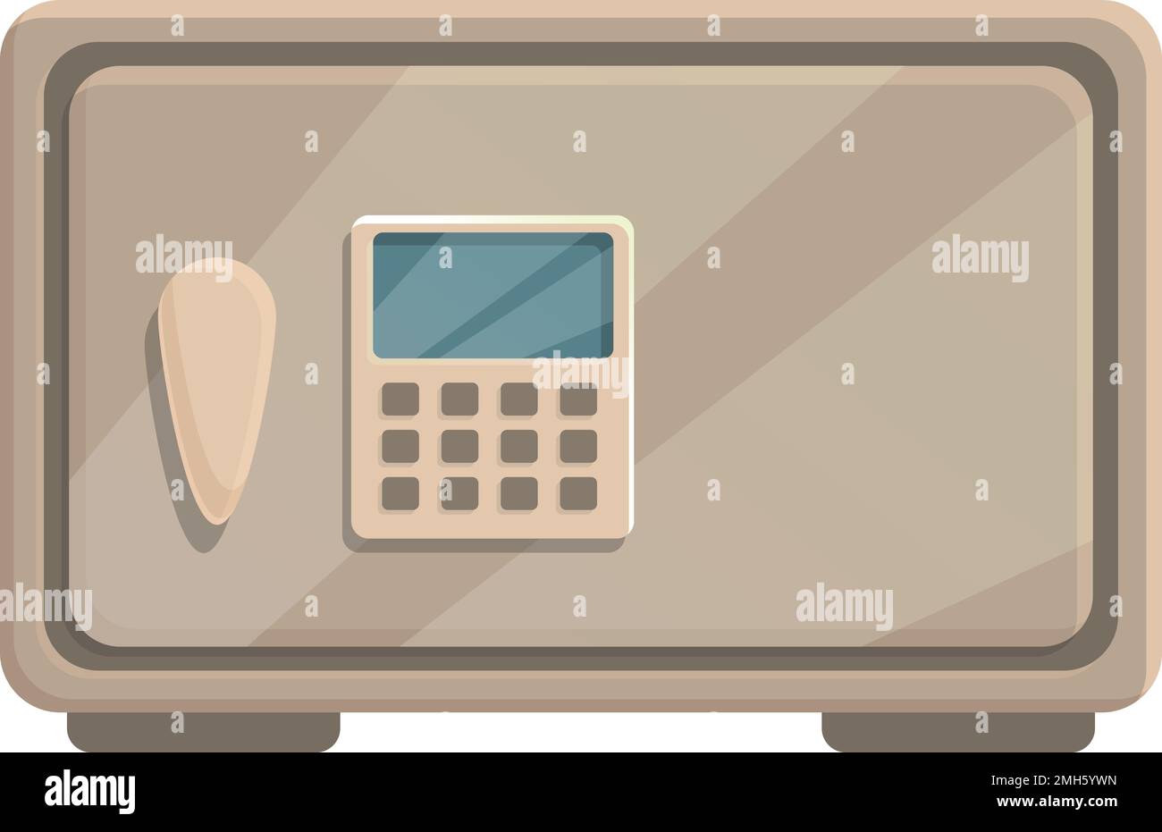 Digital lock box icon cartoon vector. Safe deposit. Security steel ...