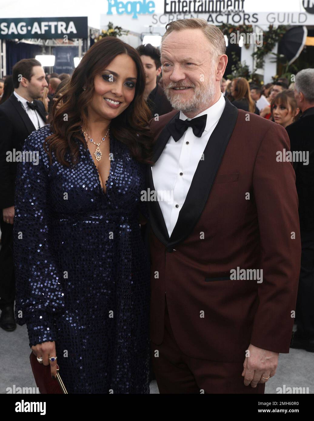 Jared Harris, right, and Allegra Riggio arrive at the 26th annual ...