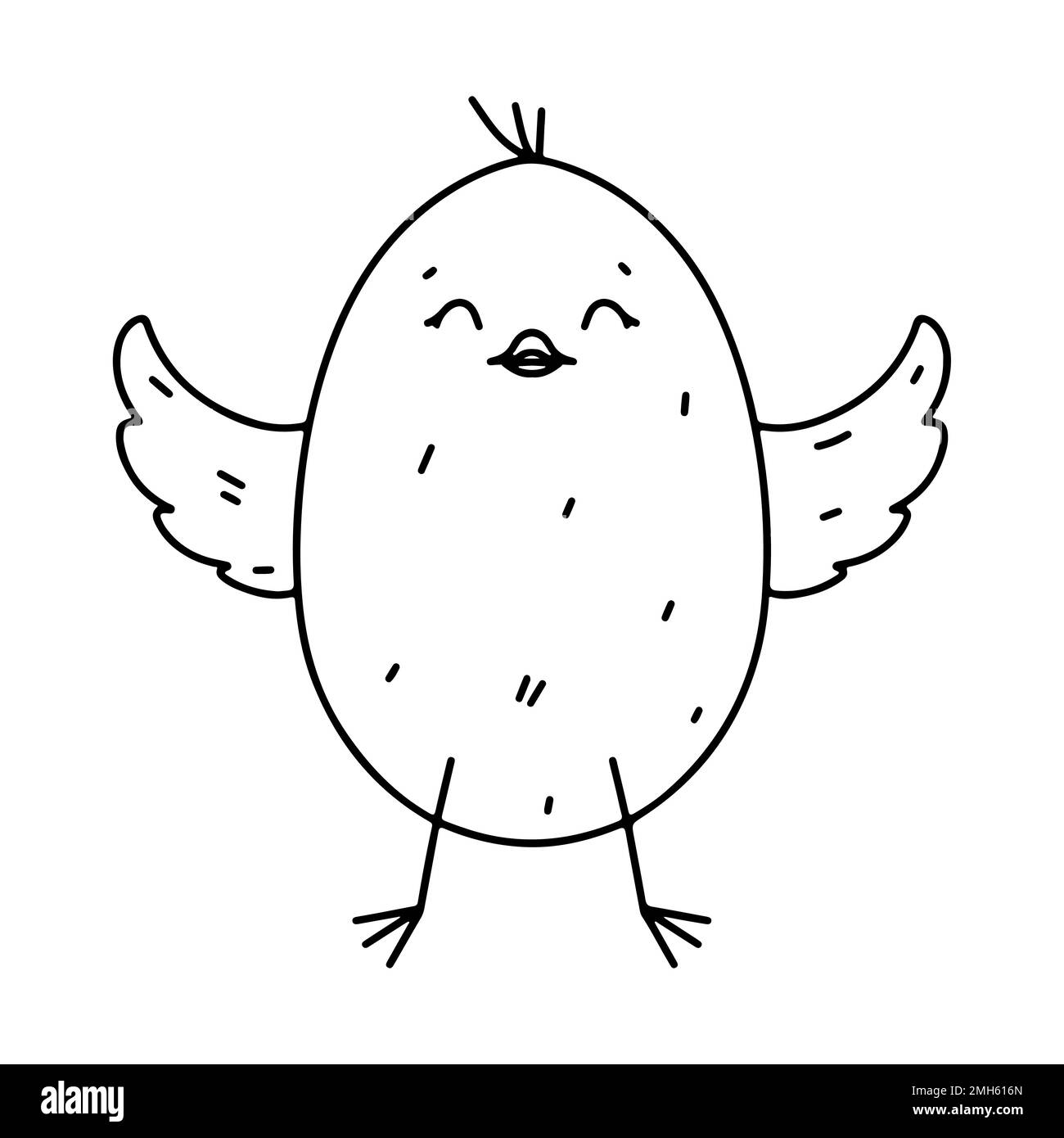 Hand drawn chick icon in doodle style. Cartoon chick vector icon for ...