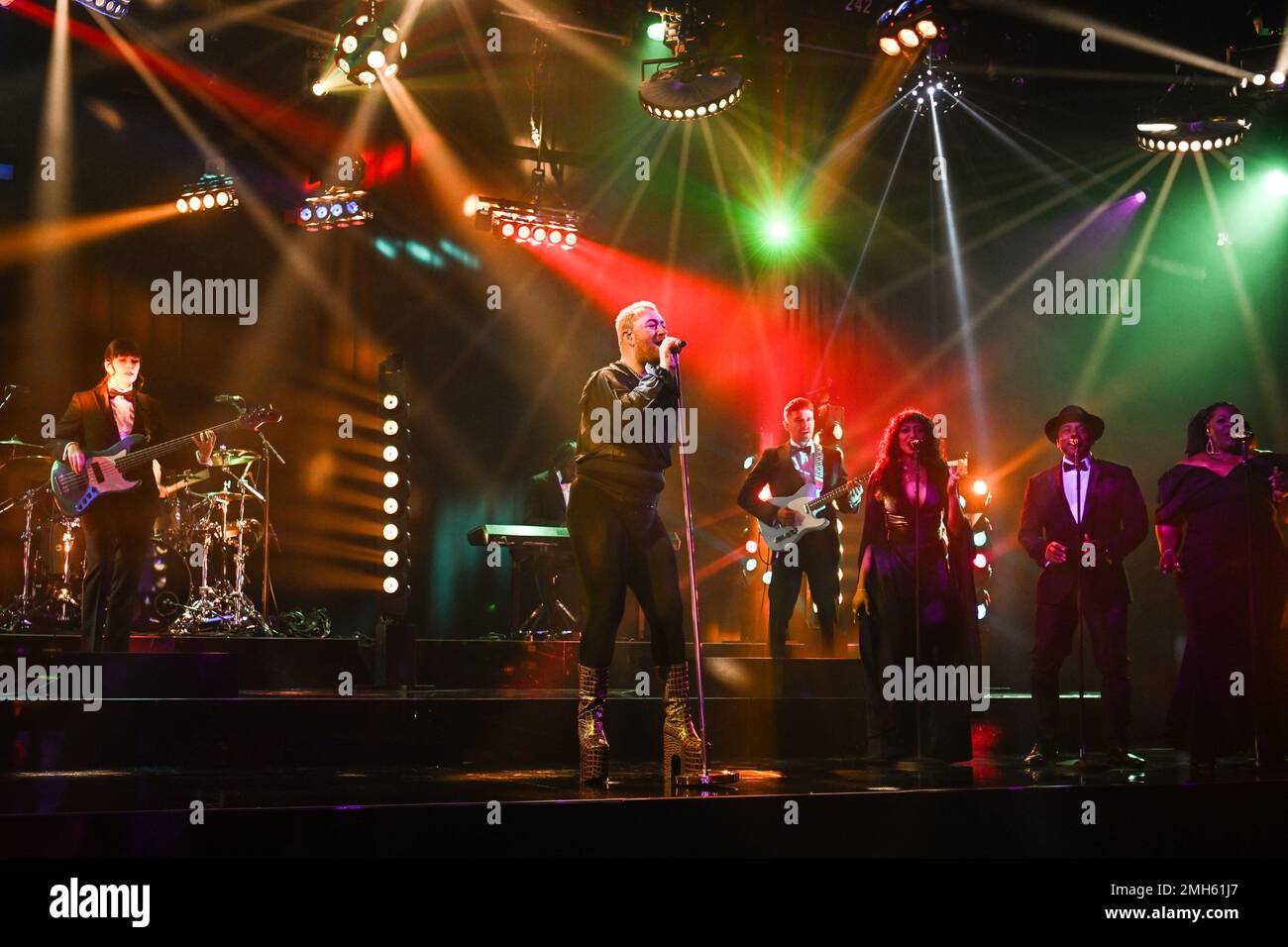 EDITORIAL USE ONLY Sam Smith performing during the filming for the ...