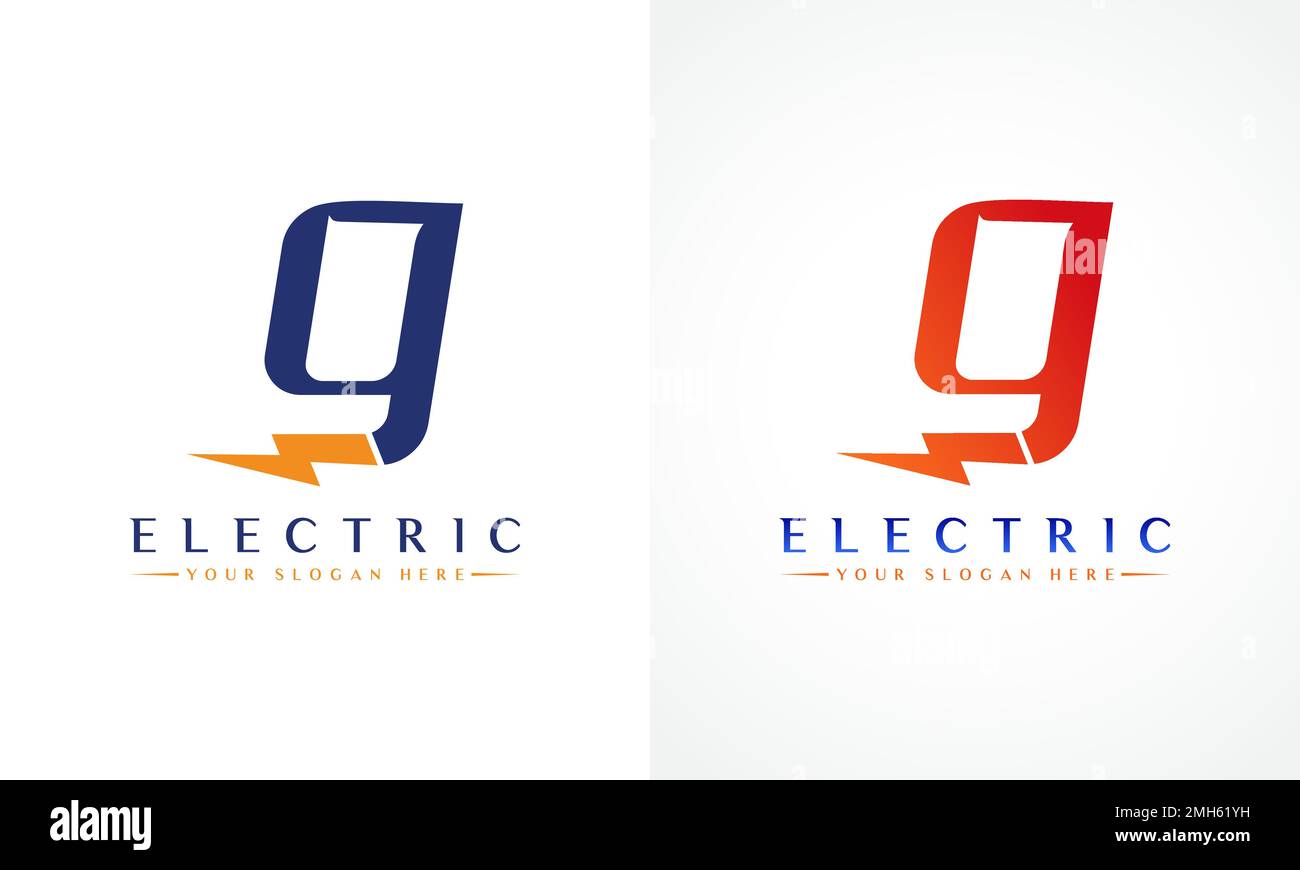 G Letter Logo With Lightning Thunder Bolt Vector Design. Electric Bolt ...