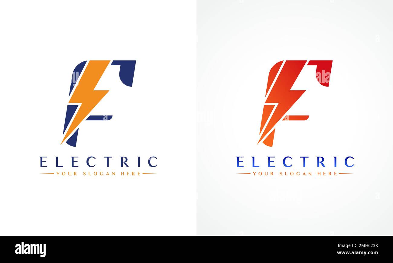 F Letter Logo With Lightning Thunder Bolt Vector Design. Electric Bolt ...