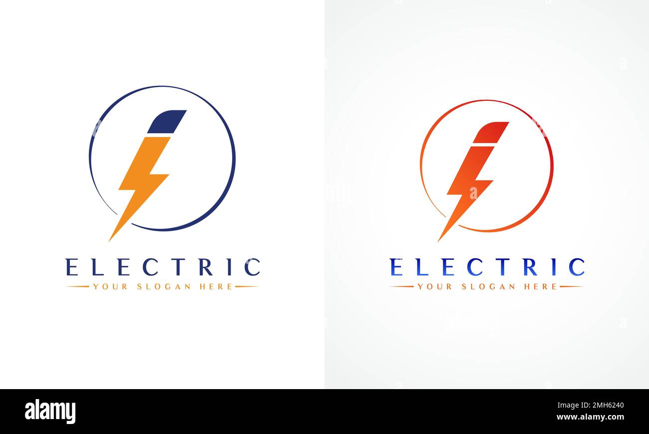 I Letter Logo With Lightning Thunder Bolt Vector Design. Electric Bolt ...