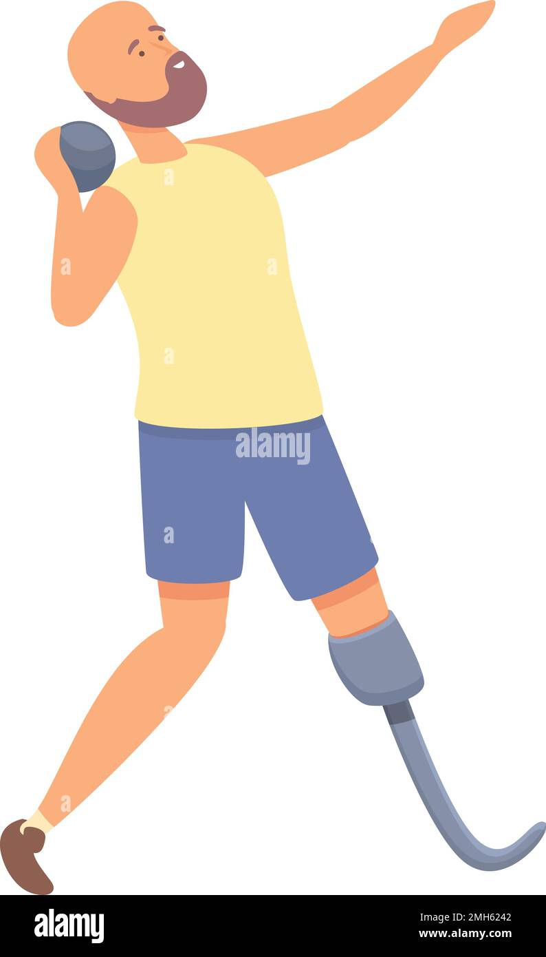Disabled athlete icon cartoon vector. Physical sport. Person life Stock ...