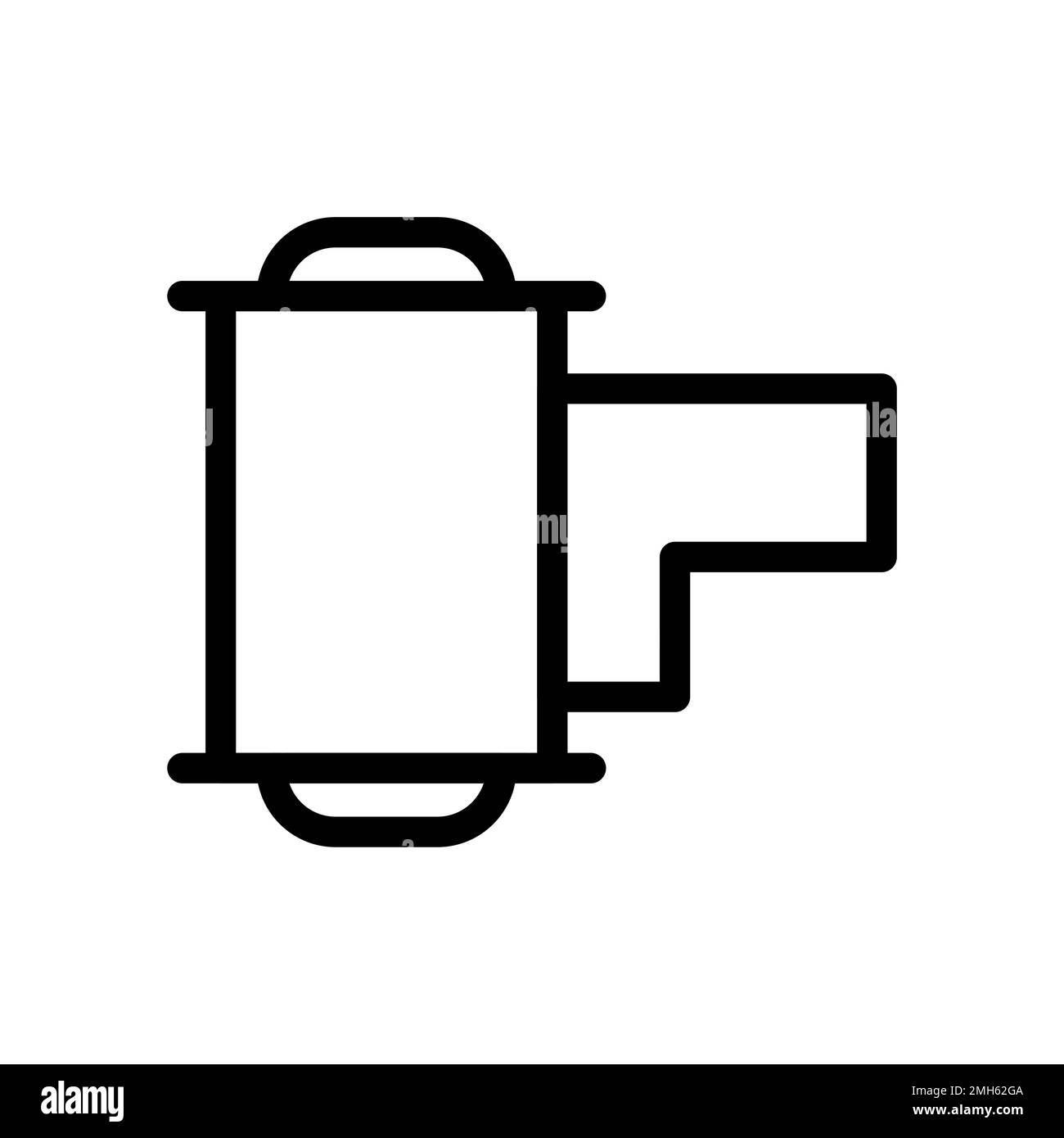 Videotape icon line isolated on white background. Black flat thin icon ...