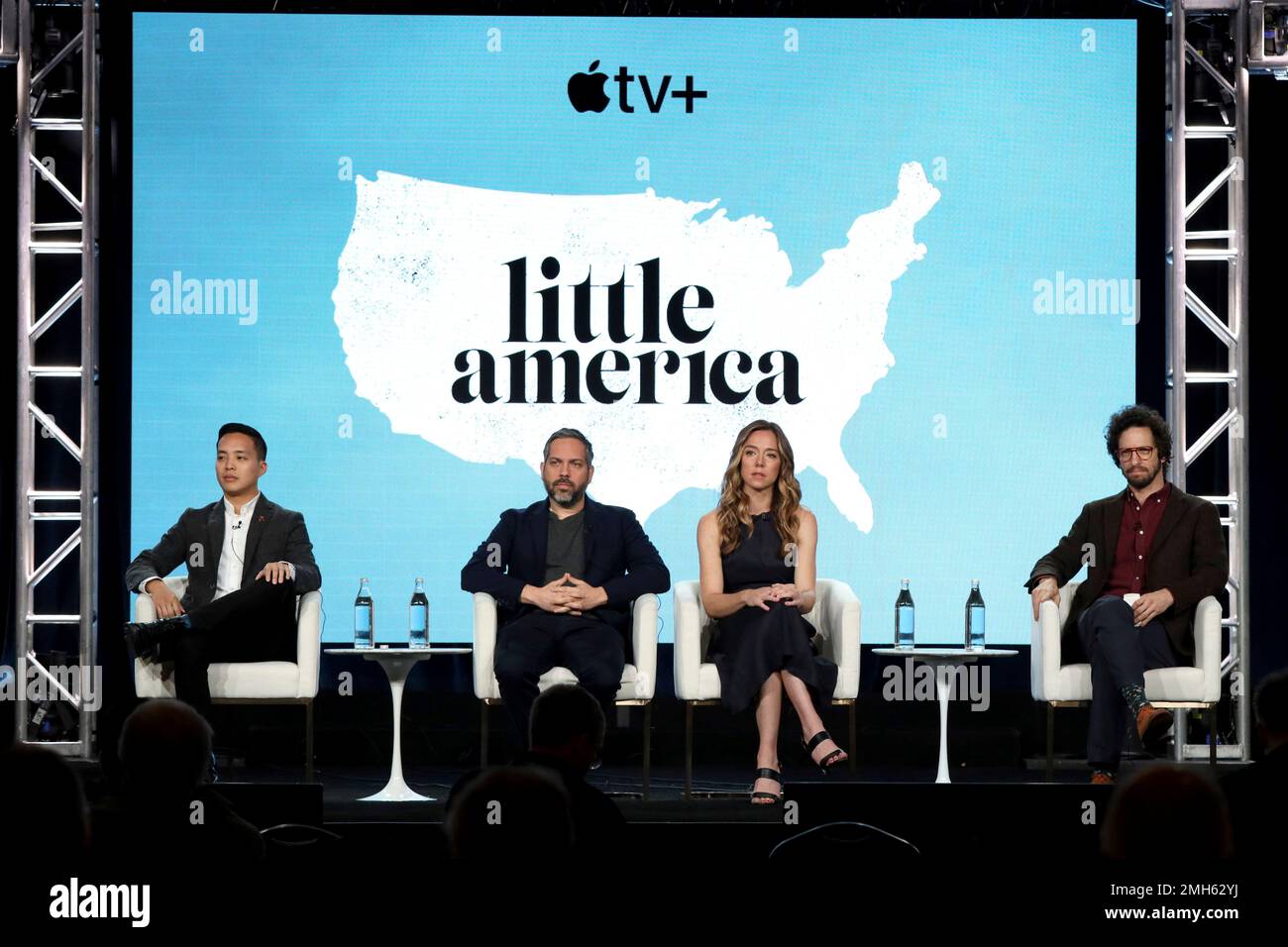 Alan Yang, from left, Lee Eisenberg, Sian Heder and Joshuah Bearman ...