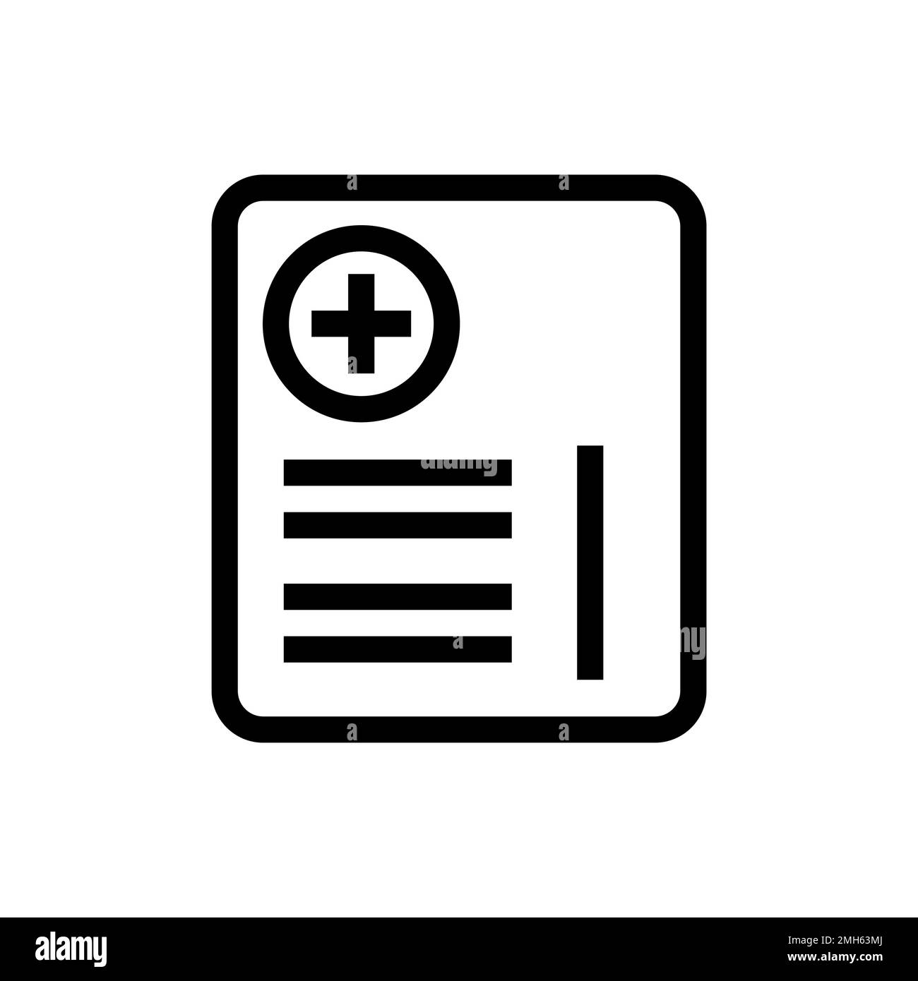 Medical card icon line isolated on white background. Black flat thin ...