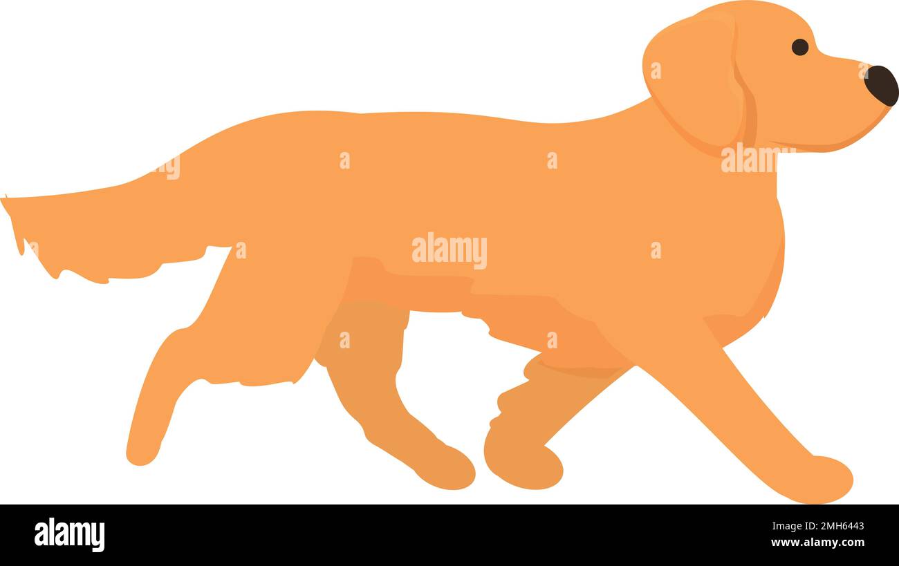 Walking golden retriever icon cartoon vector. Pet canine Stock Vector ...