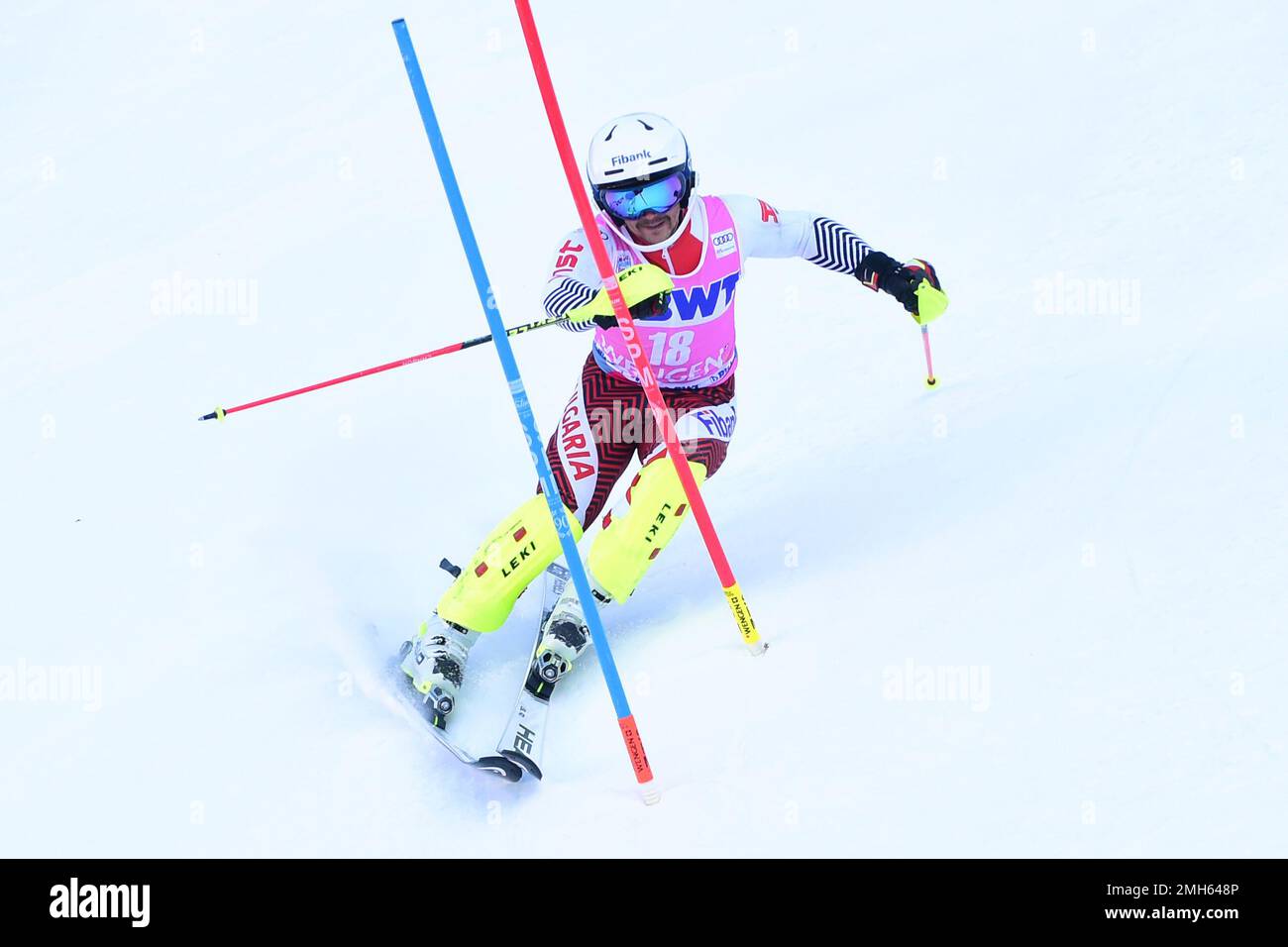 Bulgaria's Albert Popov competes during the first run of an alpine ski ...