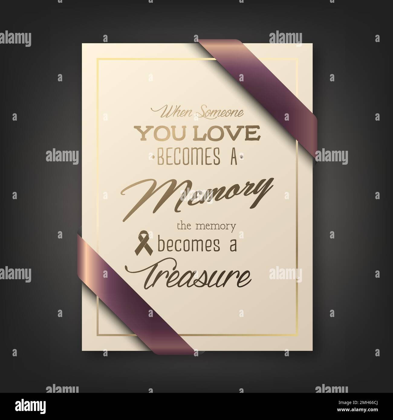 Vector Funeral Card. When Someone You Love Becomes a Memory the Memory ...