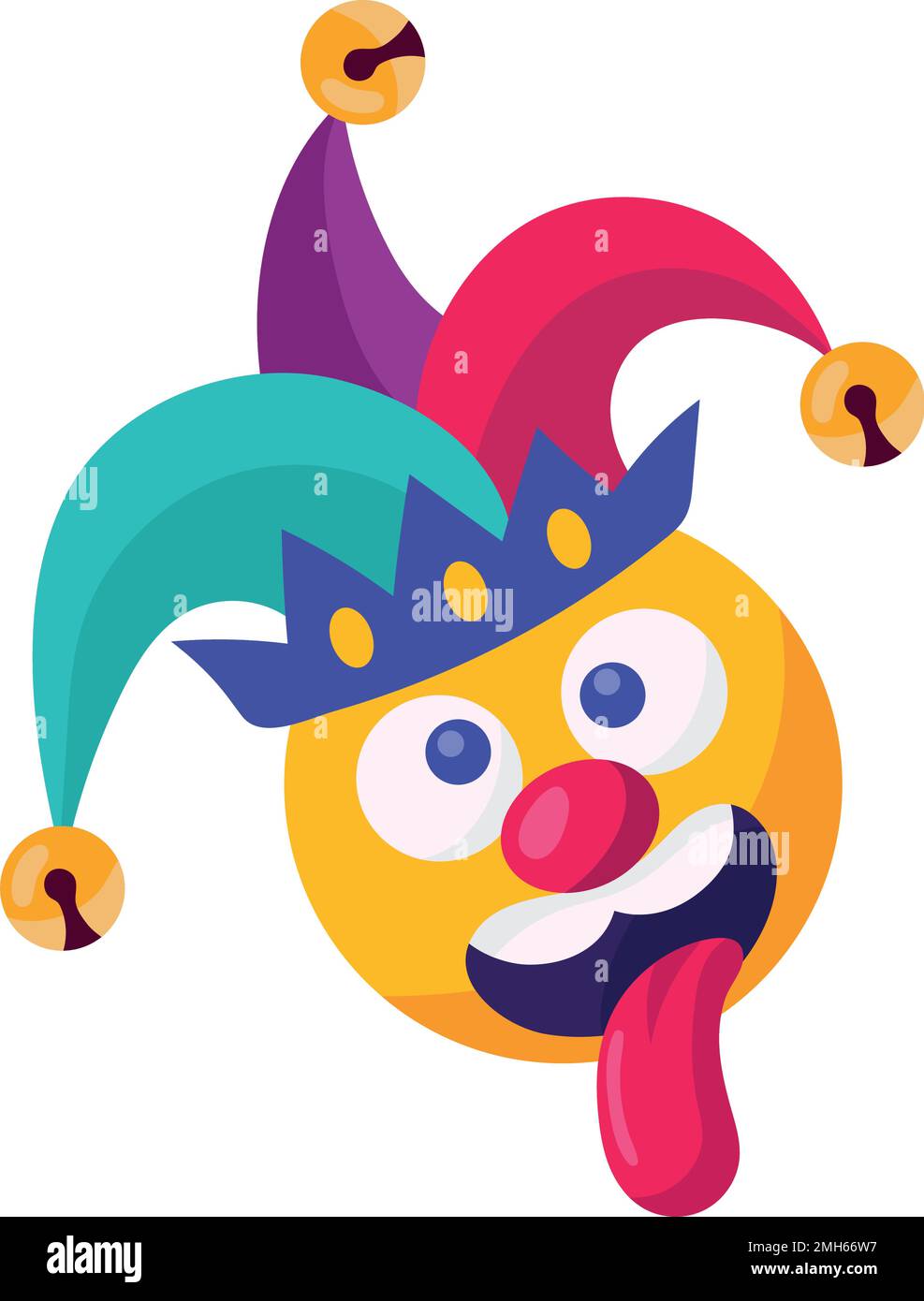 crazy joker emoticon face Stock Vector Image & Art - Alamy