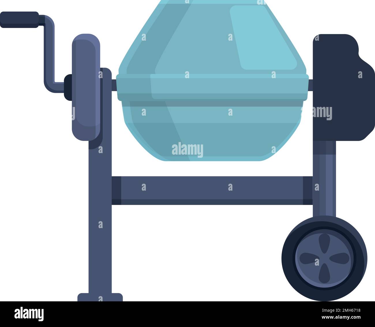 Blue cement mixer icon cartoon vector. Concrete machine. Work tool ...