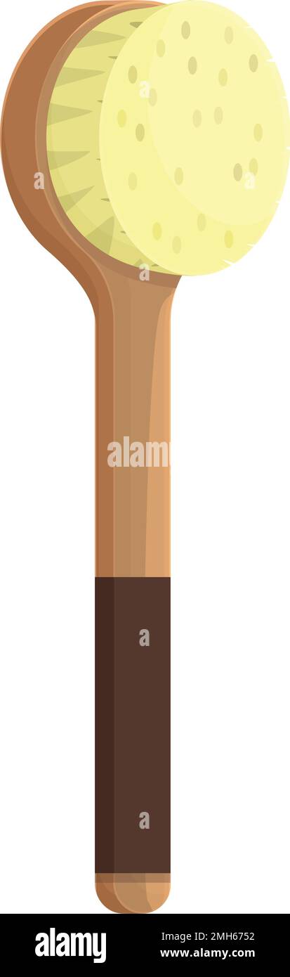 Sticker brush icon cartoon vector. Wood tool. Spa care Stock Vector ...