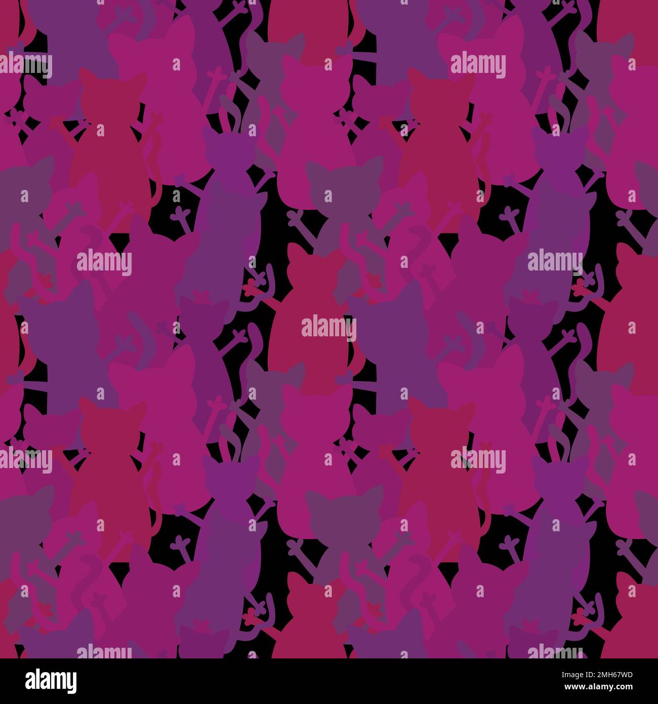 Halloween animals seamless toys cats pattern for wrapping paper and ...