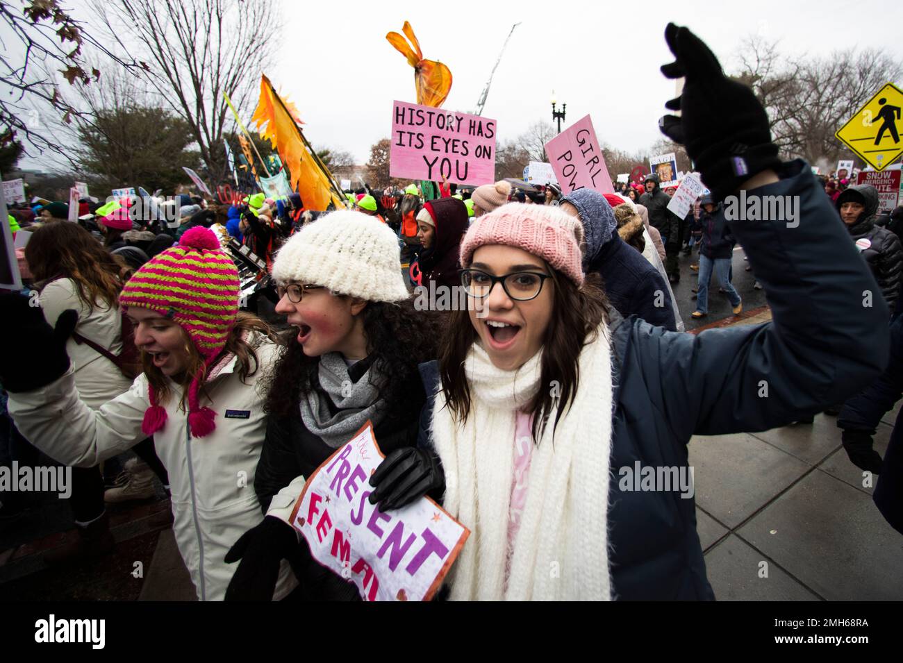 Georgetown students, from left, Emma Garman, Annmarie Rotatori and ...