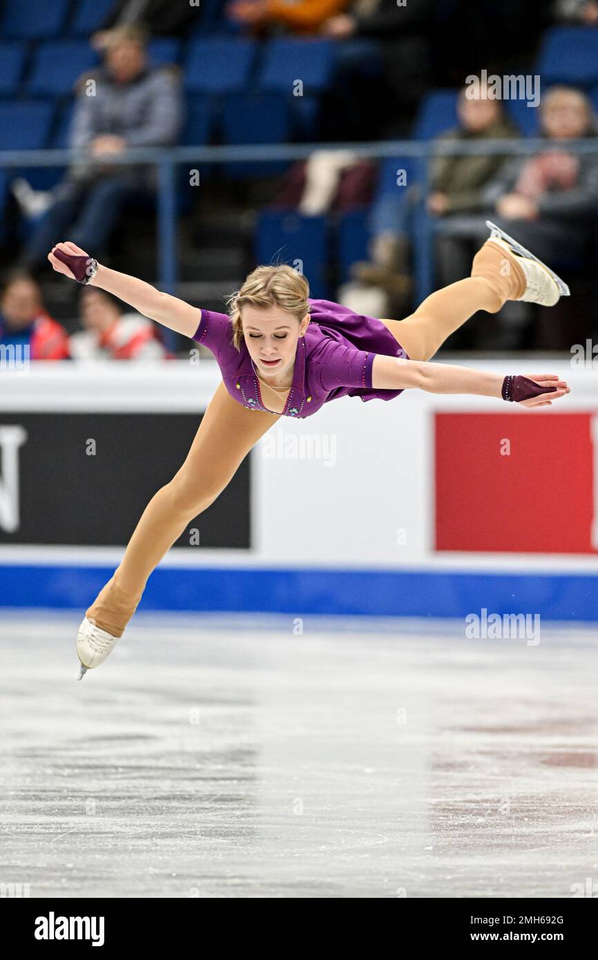 Ekaterina KURAKOVA (POL), during Women Short Program, at the ISU European Figure Skating ...