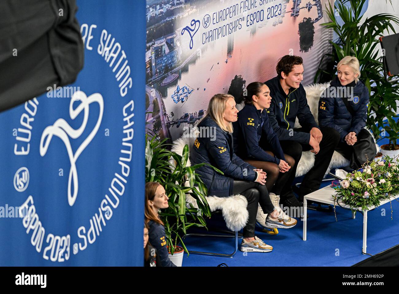 Greta CRAFOORD & John CRAFOORD (SWE), at Kiss & Cry, during Pairs Free ...