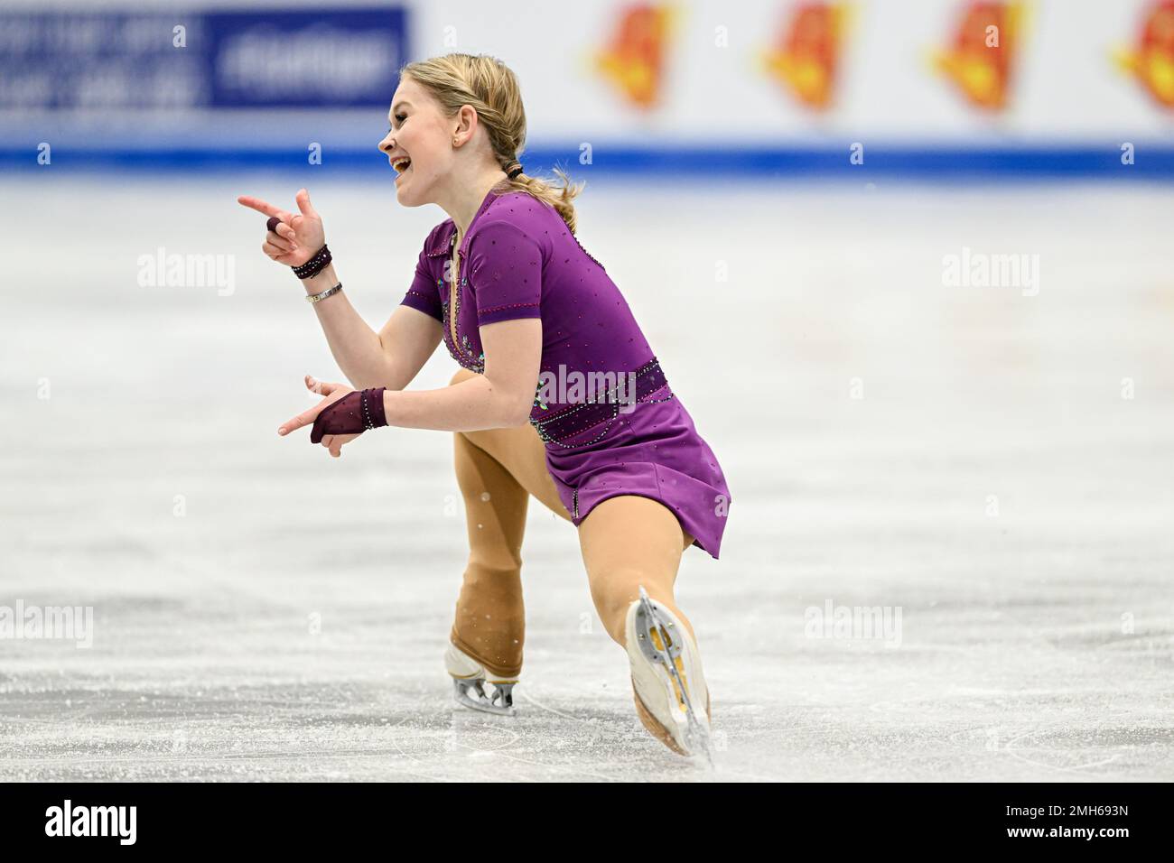 Ekaterina KURAKOVA (POL), during Women Short Program, at the ISU European Figure Skating ...