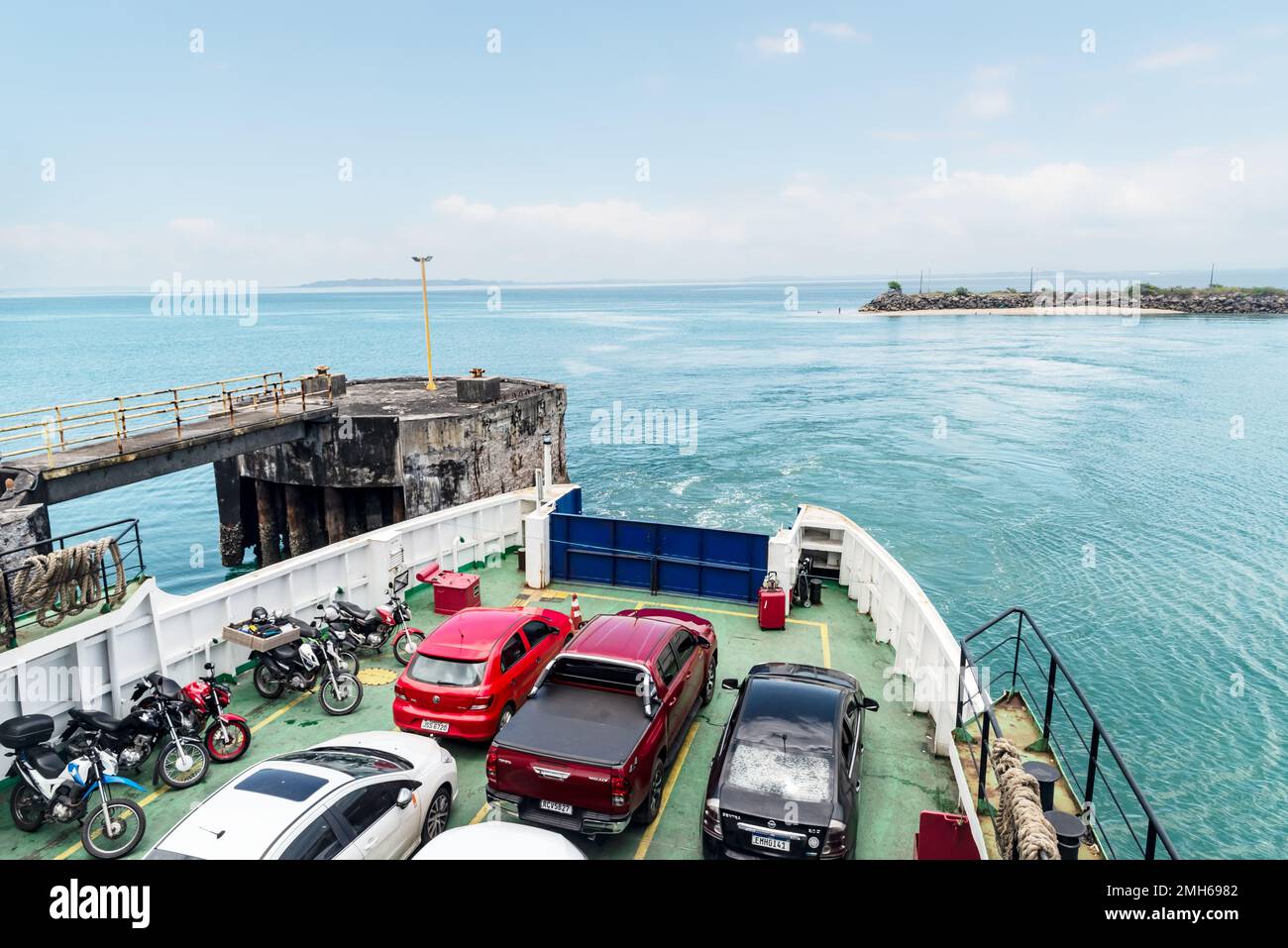 Itaparica, Bahia, Brazil - January 24, 2023: Ferry-boat loaded with ...
