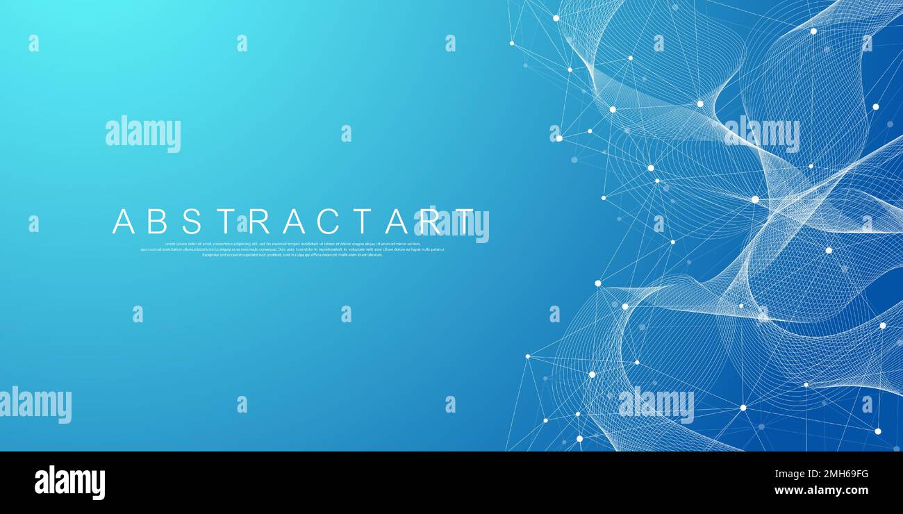 Technology abstract lines and dots connection background. Connection digital data and big data ...