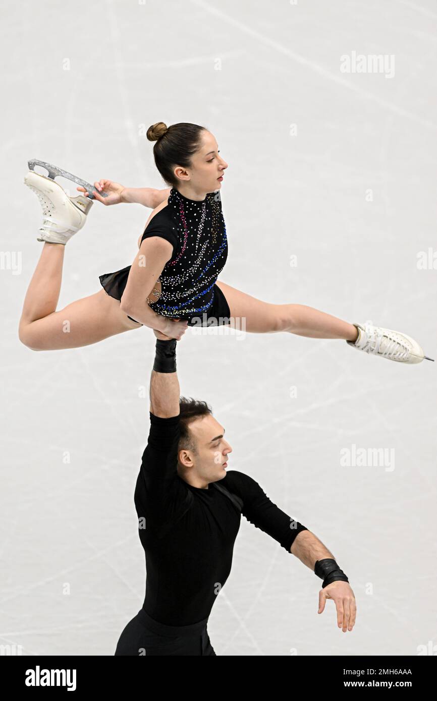 Federica SIMIOLI & Alessandro ZARBO (CZE), during Pairs Free Skating ...