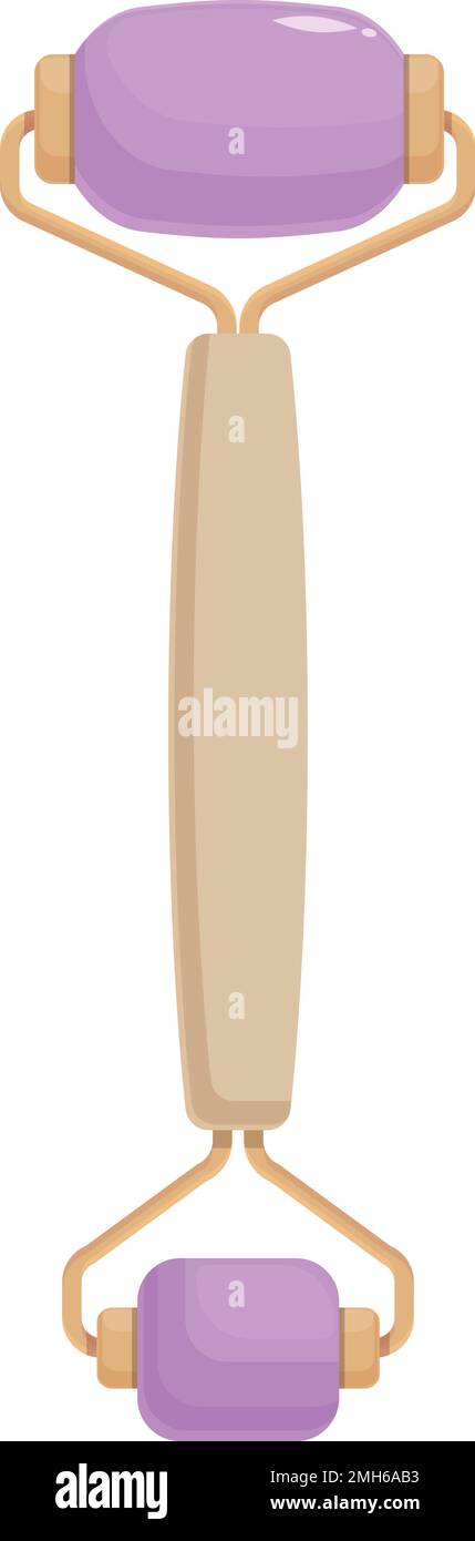 Cosmetology facial roller icon cartoon vector. Face skin. Stone ...