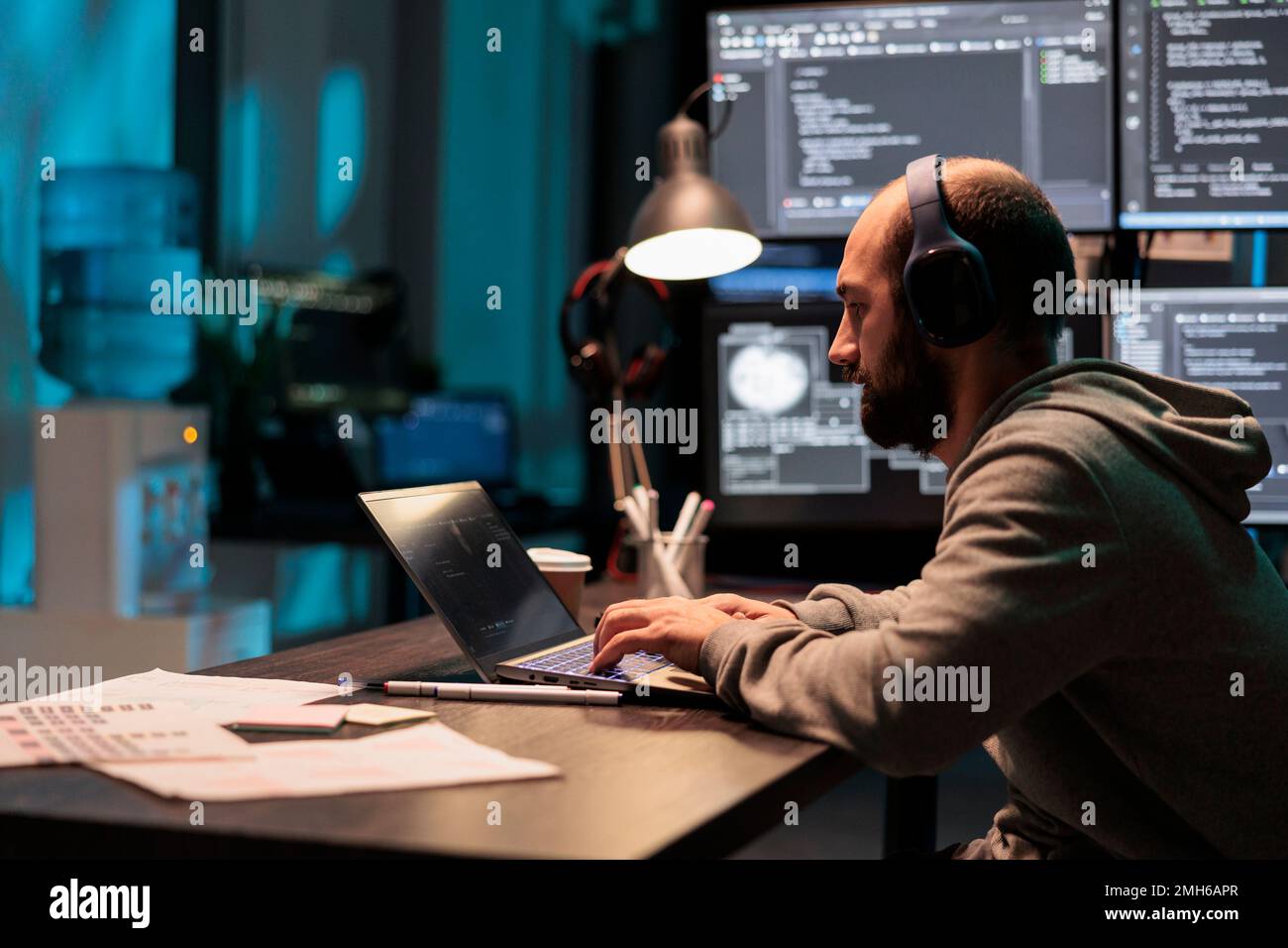System Engineer Programming User Interface On Computer And Compiling Source Code With Html 9876
