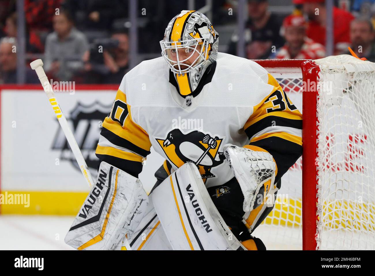 Pittsburgh Penguins goaltender Matt Murray plays against the Detroit ...