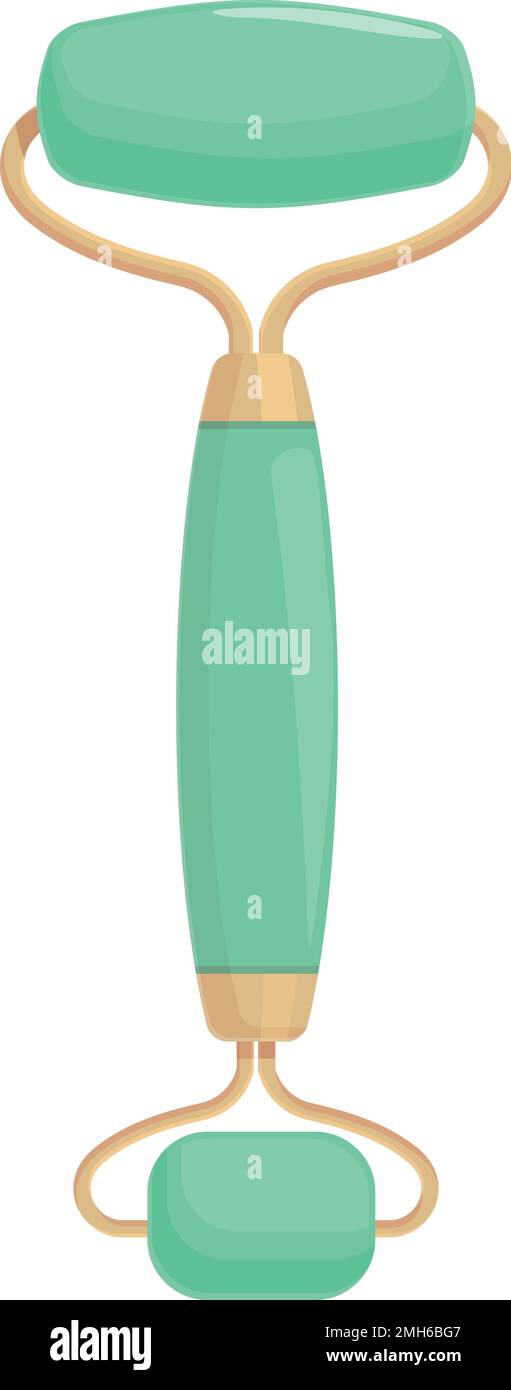 Beautiful facial roller icon cartoon vector. Face skin. Stone massager ...