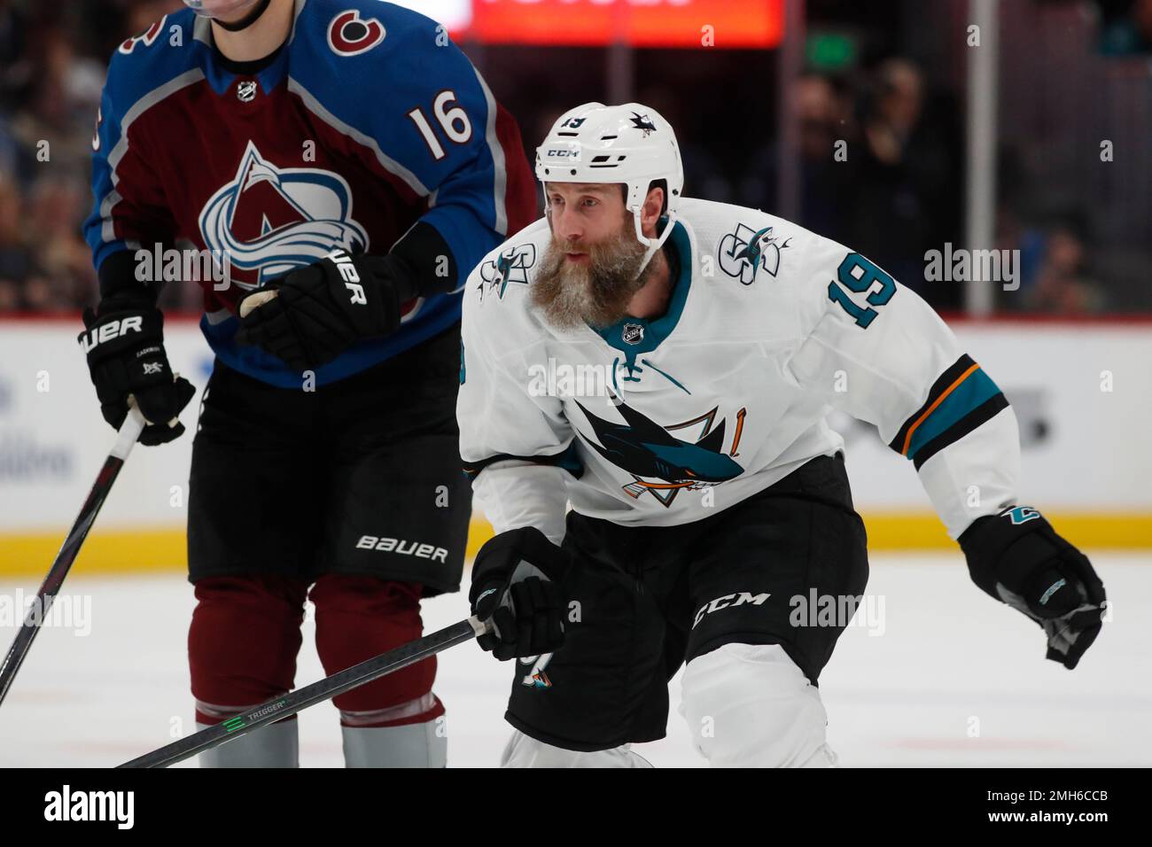 San Jose Sharks center Joe Thornton (19) in the second period of an NHL ...