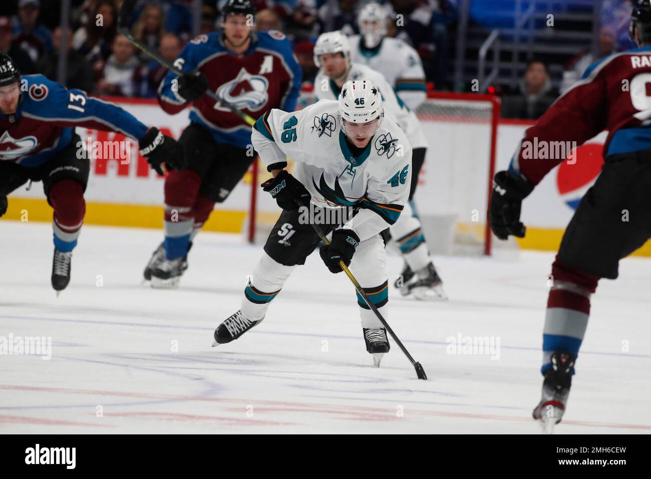 San Jose Sharks center Joel Kellman (46) in the second period of an NHL ...