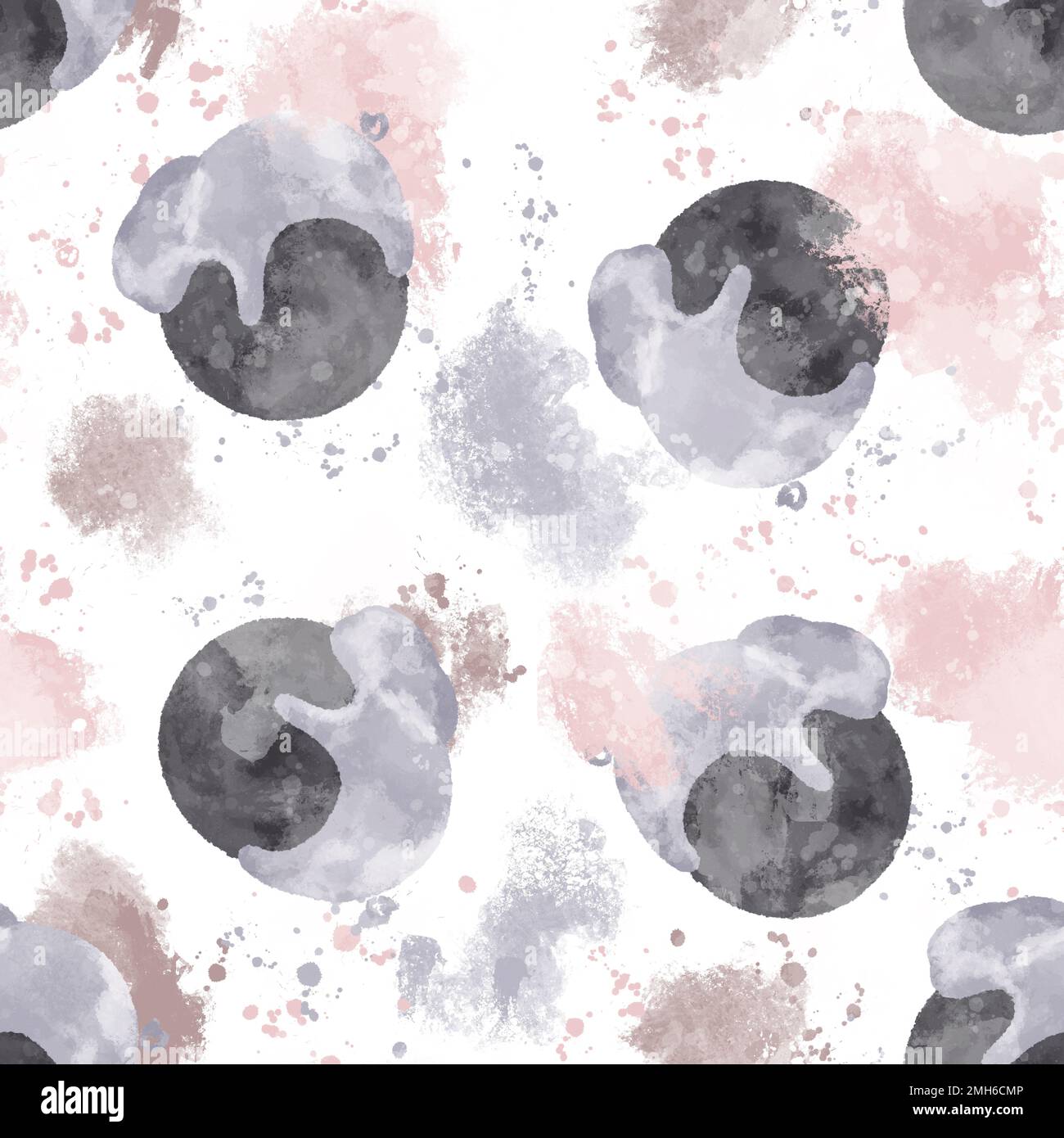 Gray bunnies on the moon hand drawn illustrations. Muted colors ...